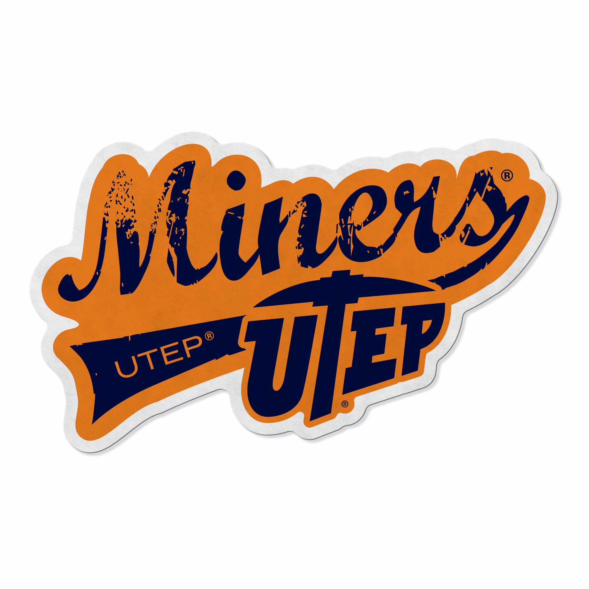 Utep Shape Cut Logo With Header Card - Distressed Design