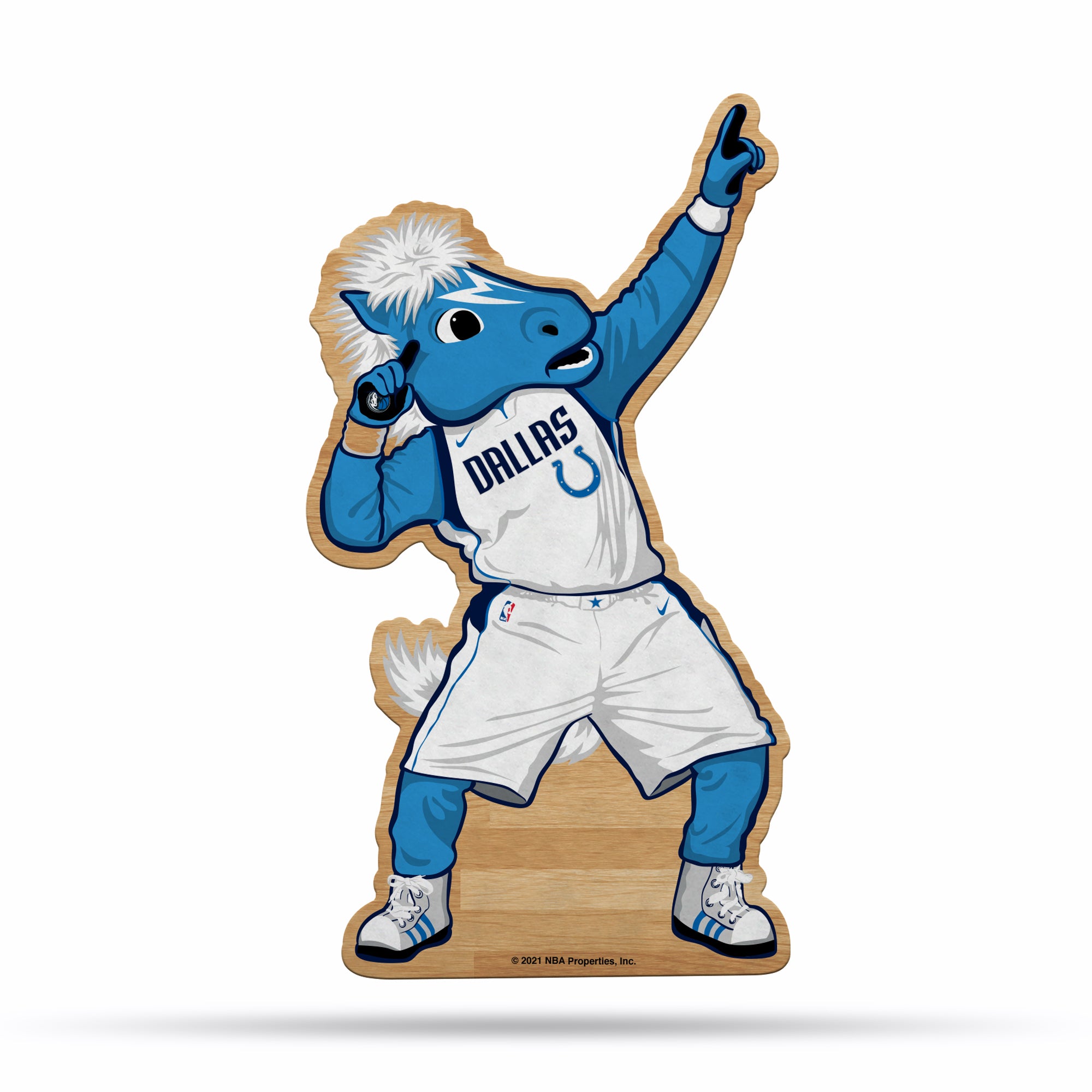 Dallas Mavericks Mascot Shape Cut Carded Pennant - Champ