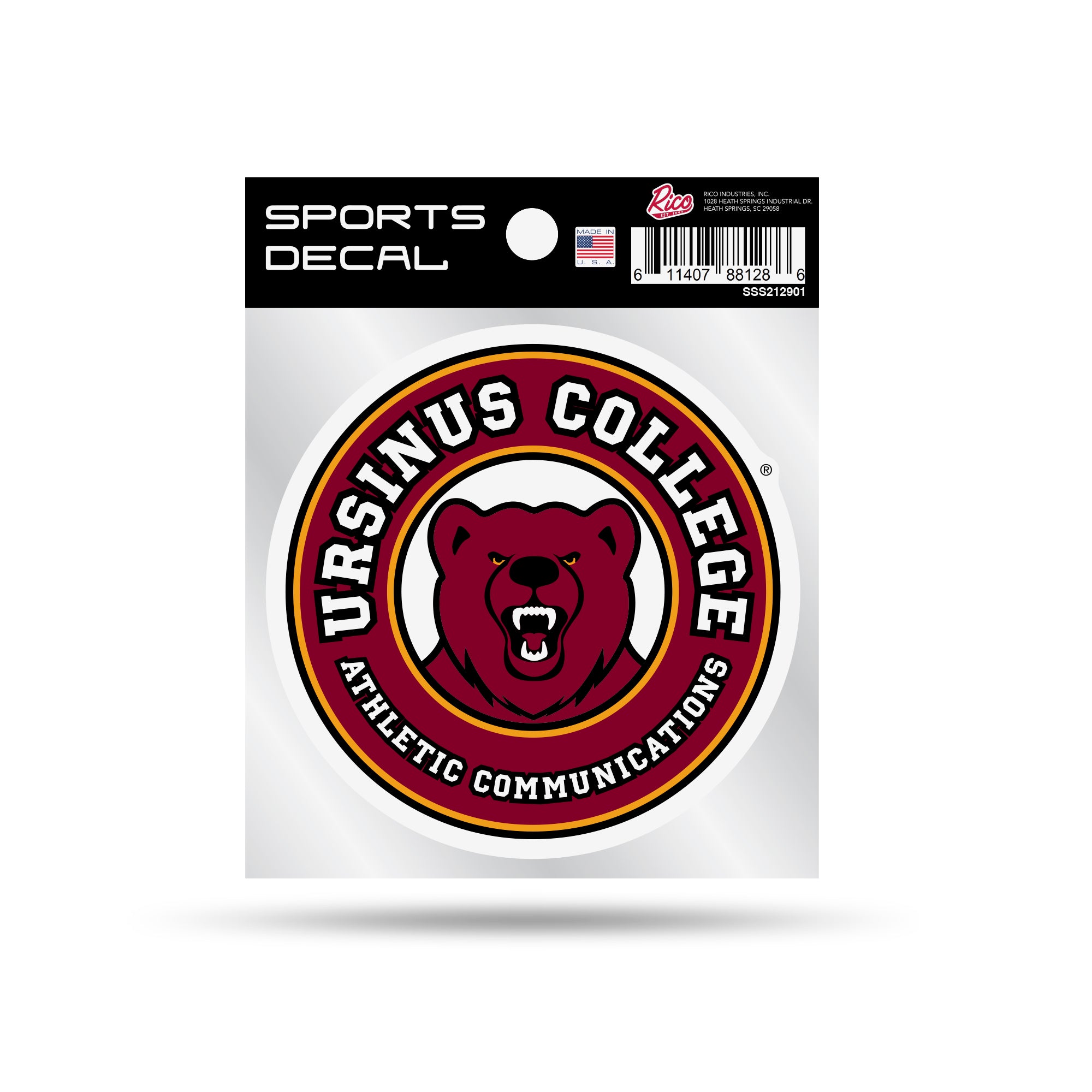 Ursinus Bears 4" X 4" Small Style Decal - Primary Logo