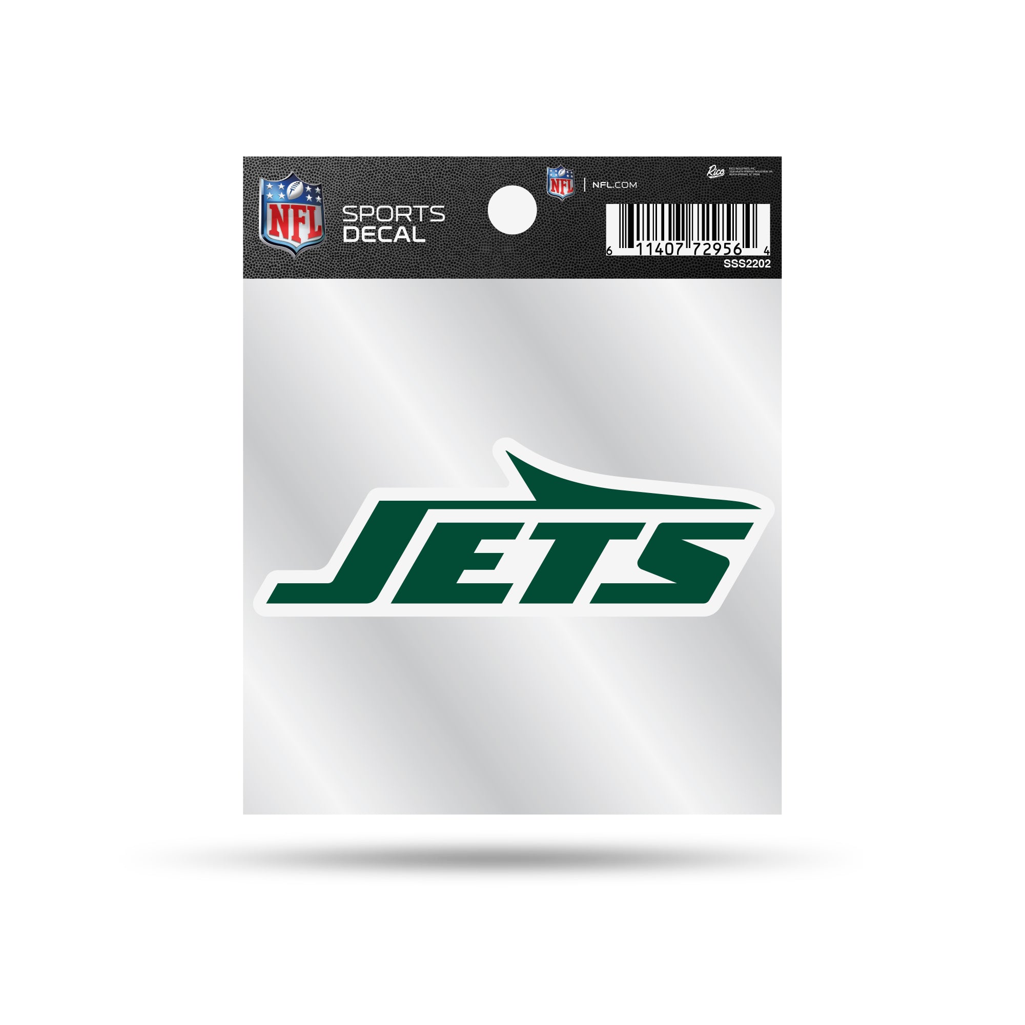 New York Jets Clear Backer Decal W/ Primary Logo (4"X4")