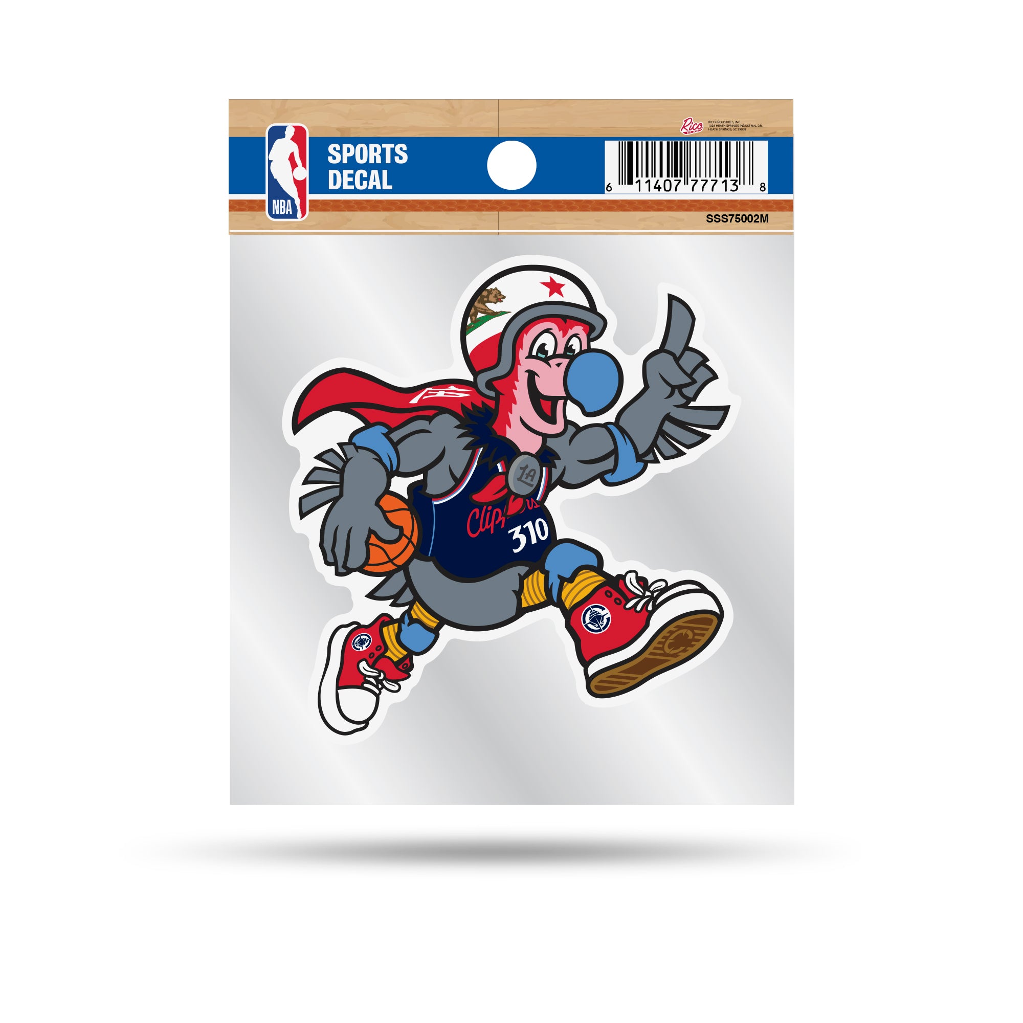Clippers Clear Backer Decal W/ Mascot Logo (4"X4")