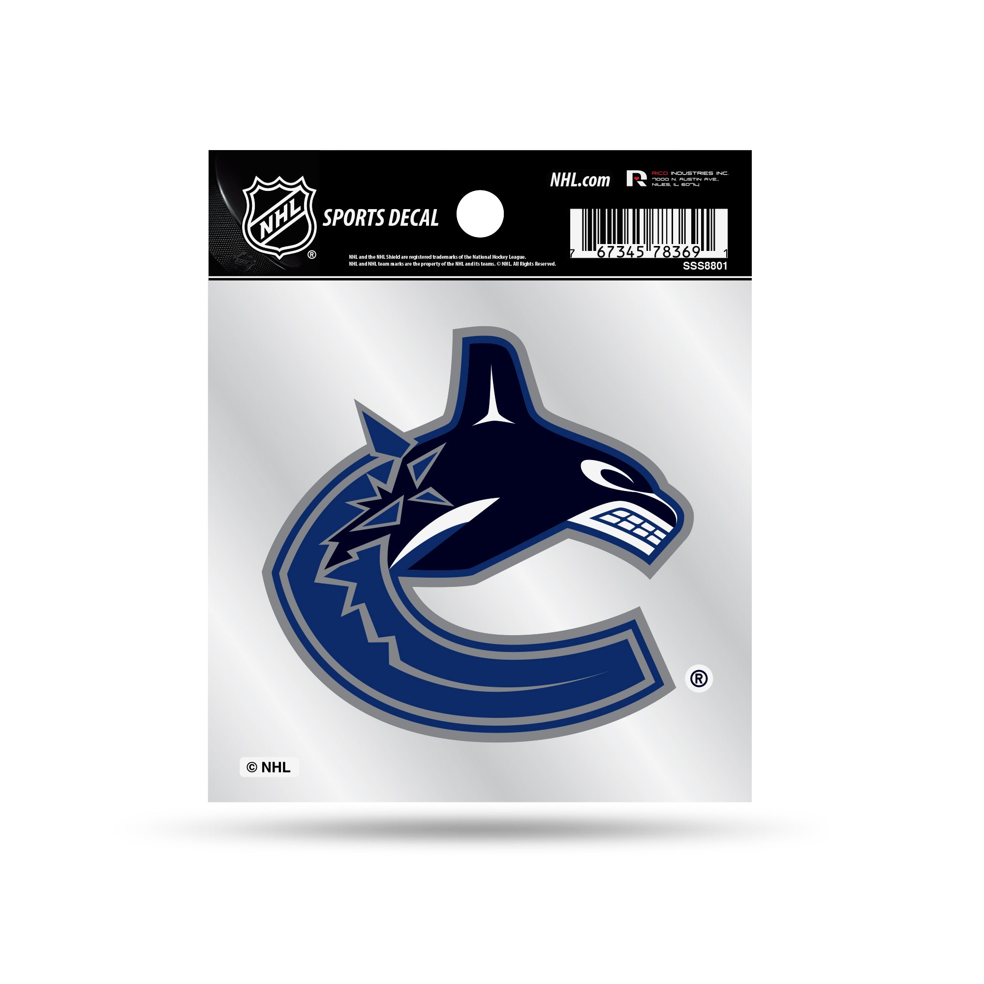Canucks Clear Backer Decal W/ Primary Logo (4"X4")