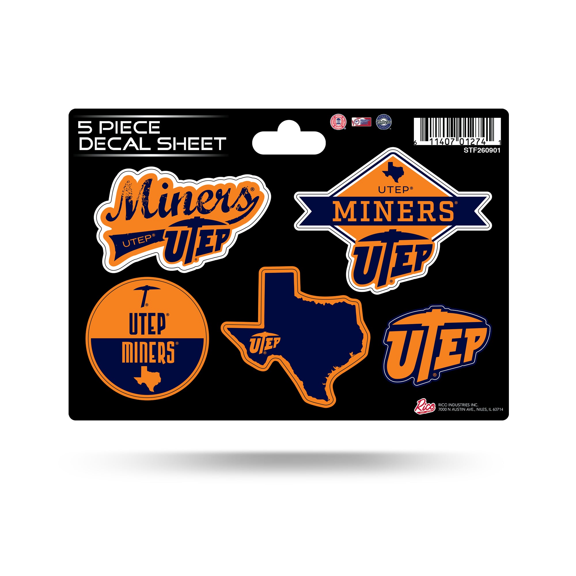 UTEP 5 Piece Decal Sheet