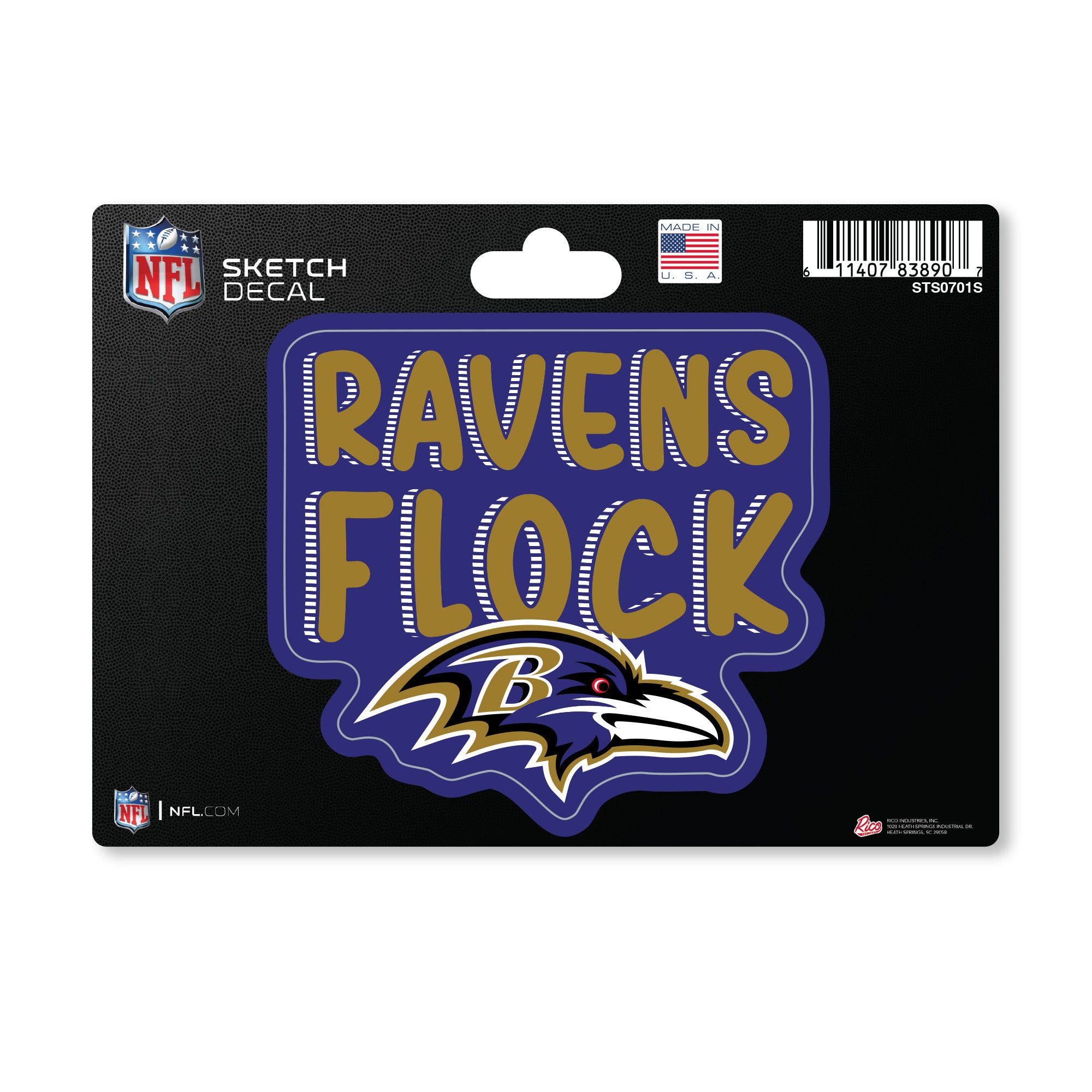 Baltimore Ravens 4 X 6" Sketch Decal