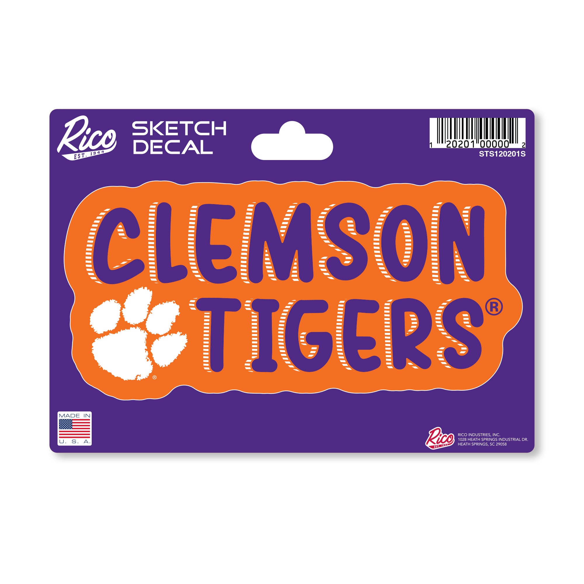 Clemson Tigers 4 X 6" Sketch Decal