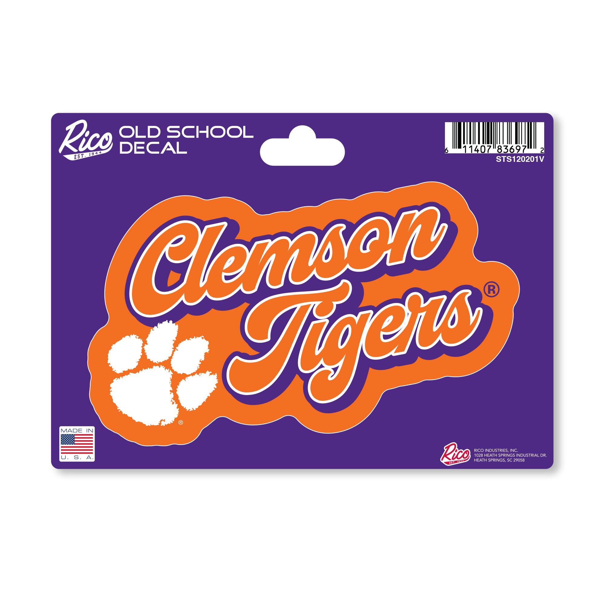 Clemson Tigers 4 X 6" Vintage Decal