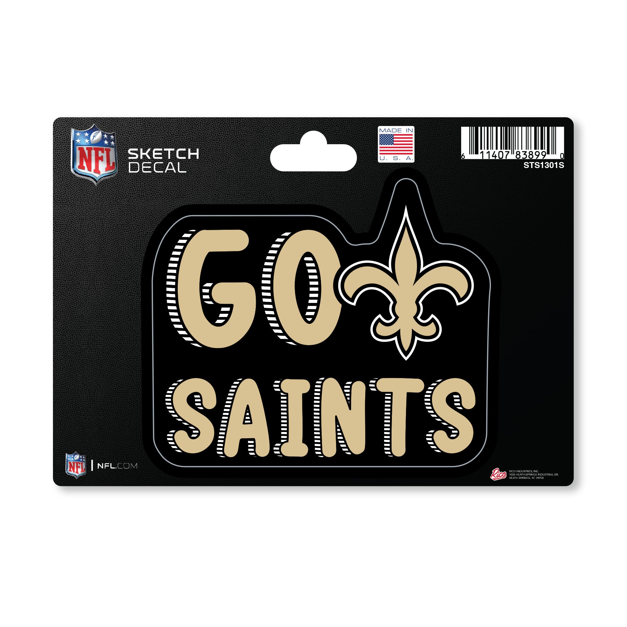 New Orleans Saints 4 X 6" Sketch Decal