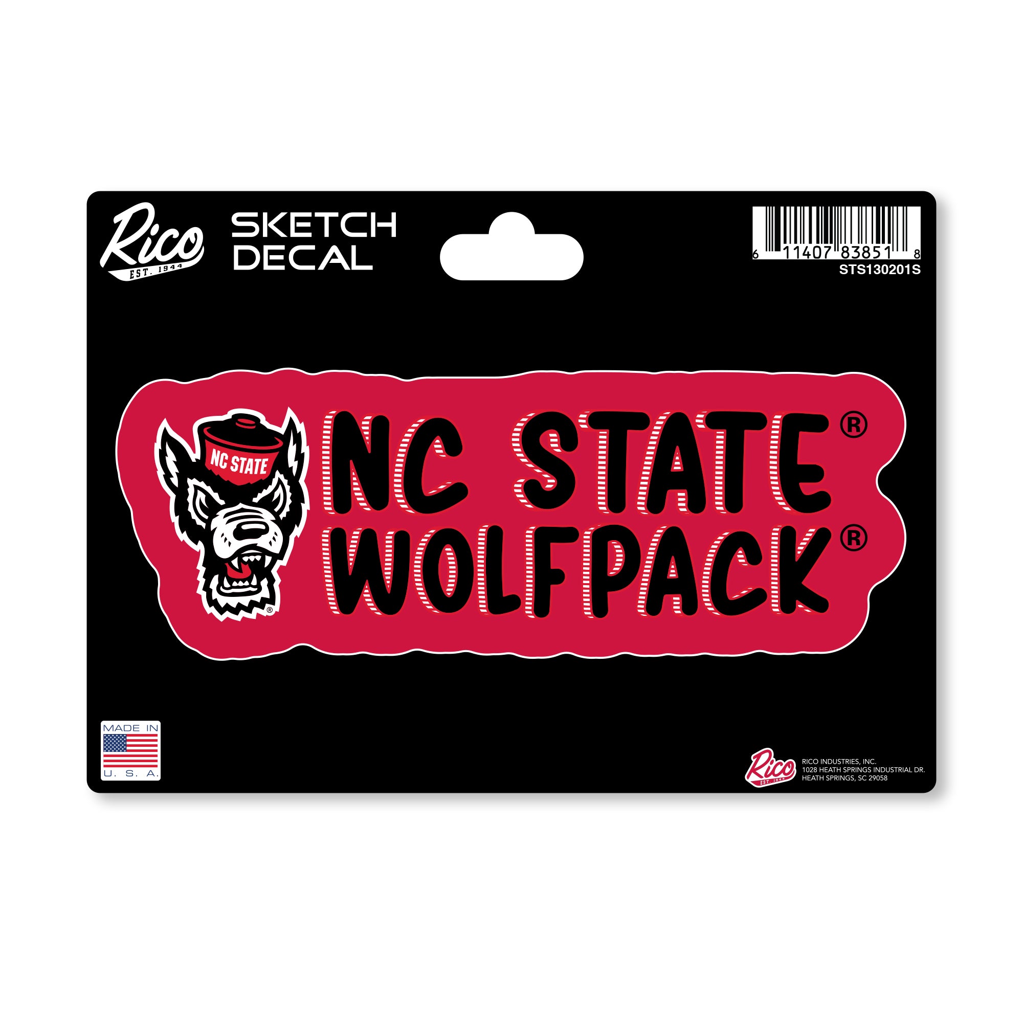 North Carolina State Wolfpack 4 X 6" Sketch Decal