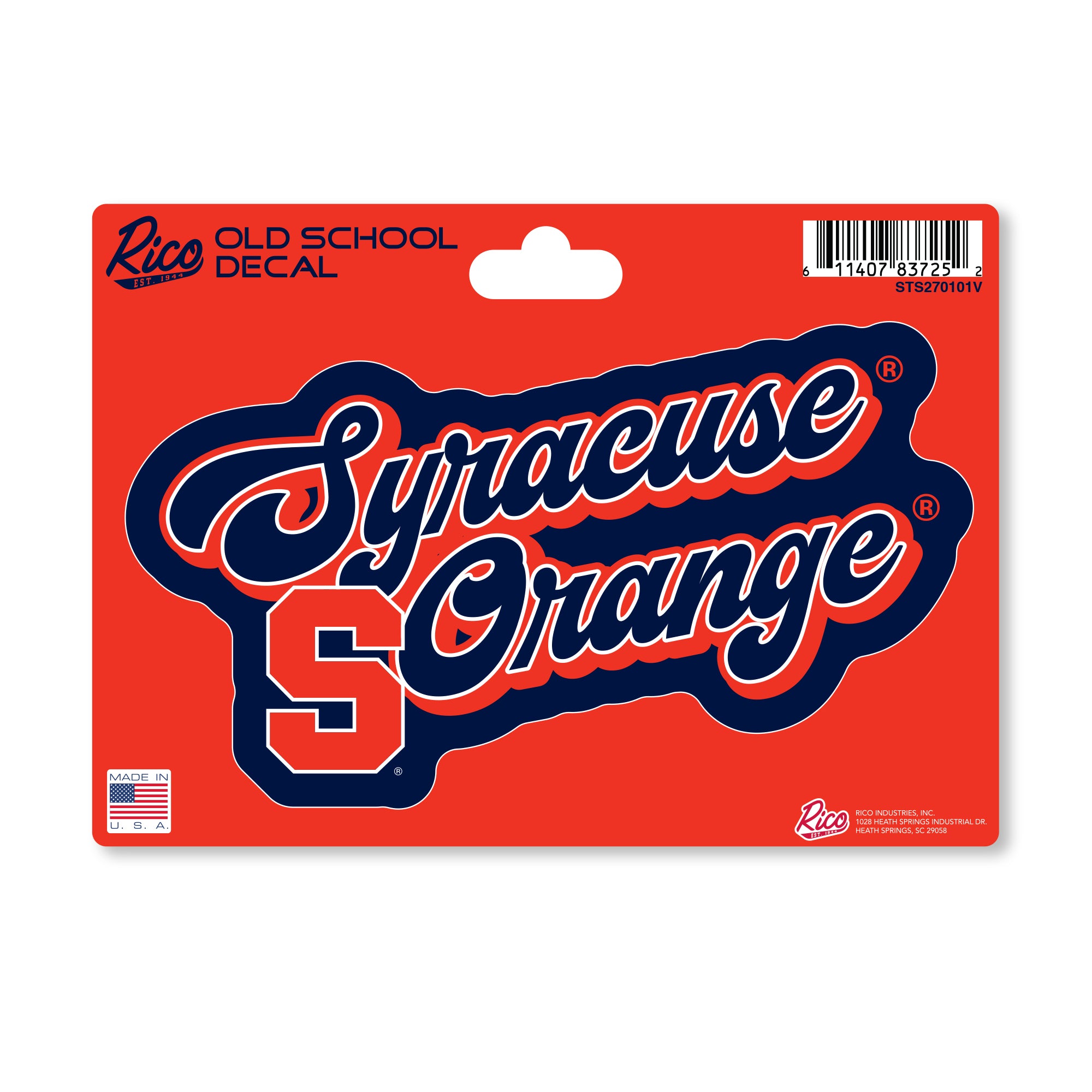 Syracuse Orange 4 X 6" Vintage Decal