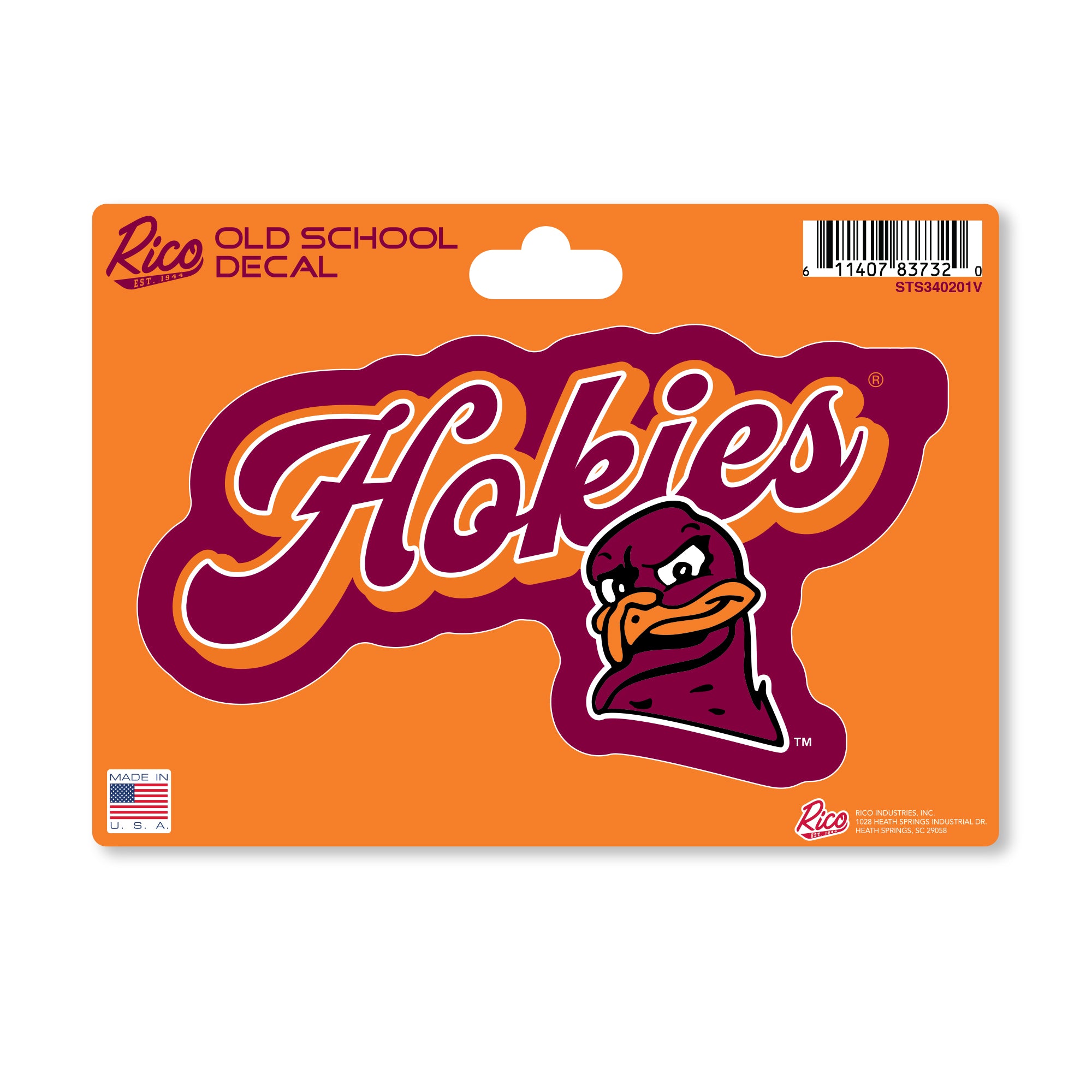 Virginia Tech Hokies 4 X 6" Vintage Decal