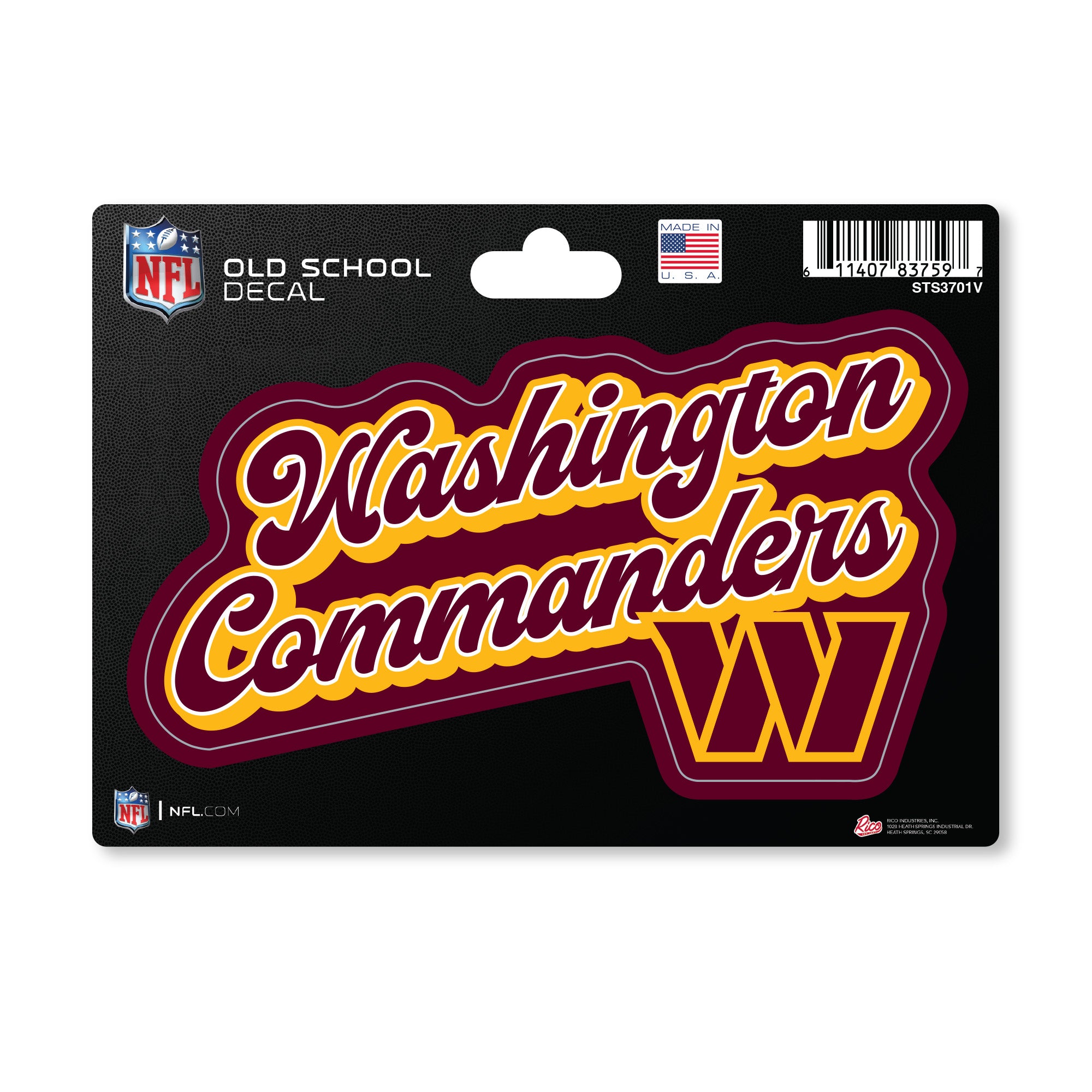 Washington Commanders 4 X 6" Vintage Decal