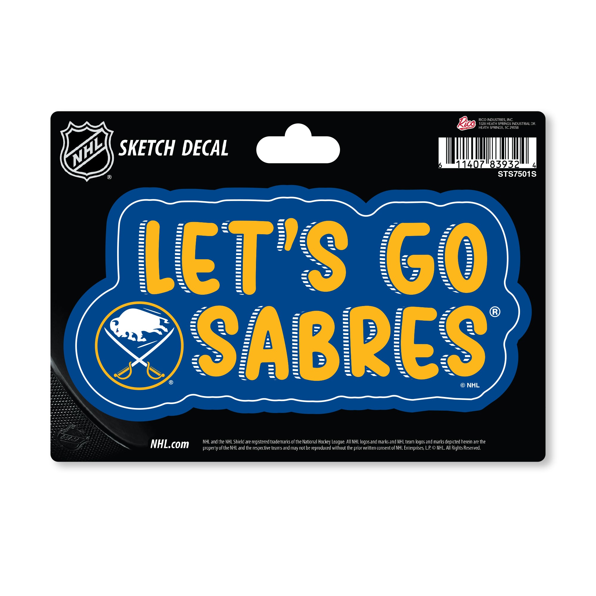 Buffalo Sabres 4 X 6" Sketch Decal
