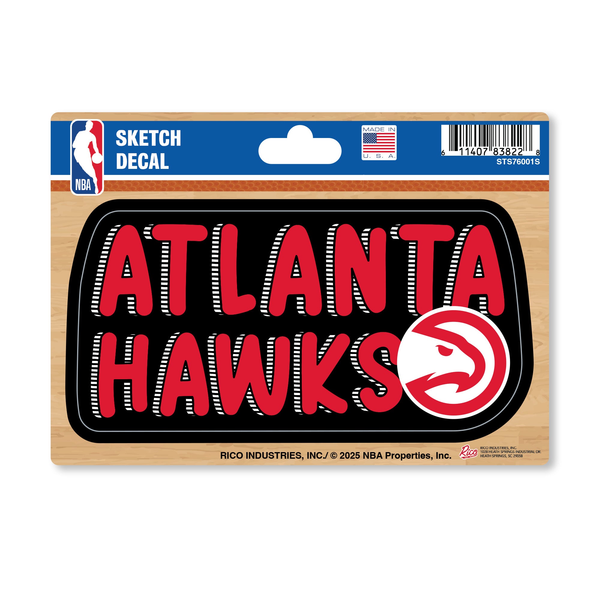 Atlanta Hawks 4 X 6" Sketch Decal