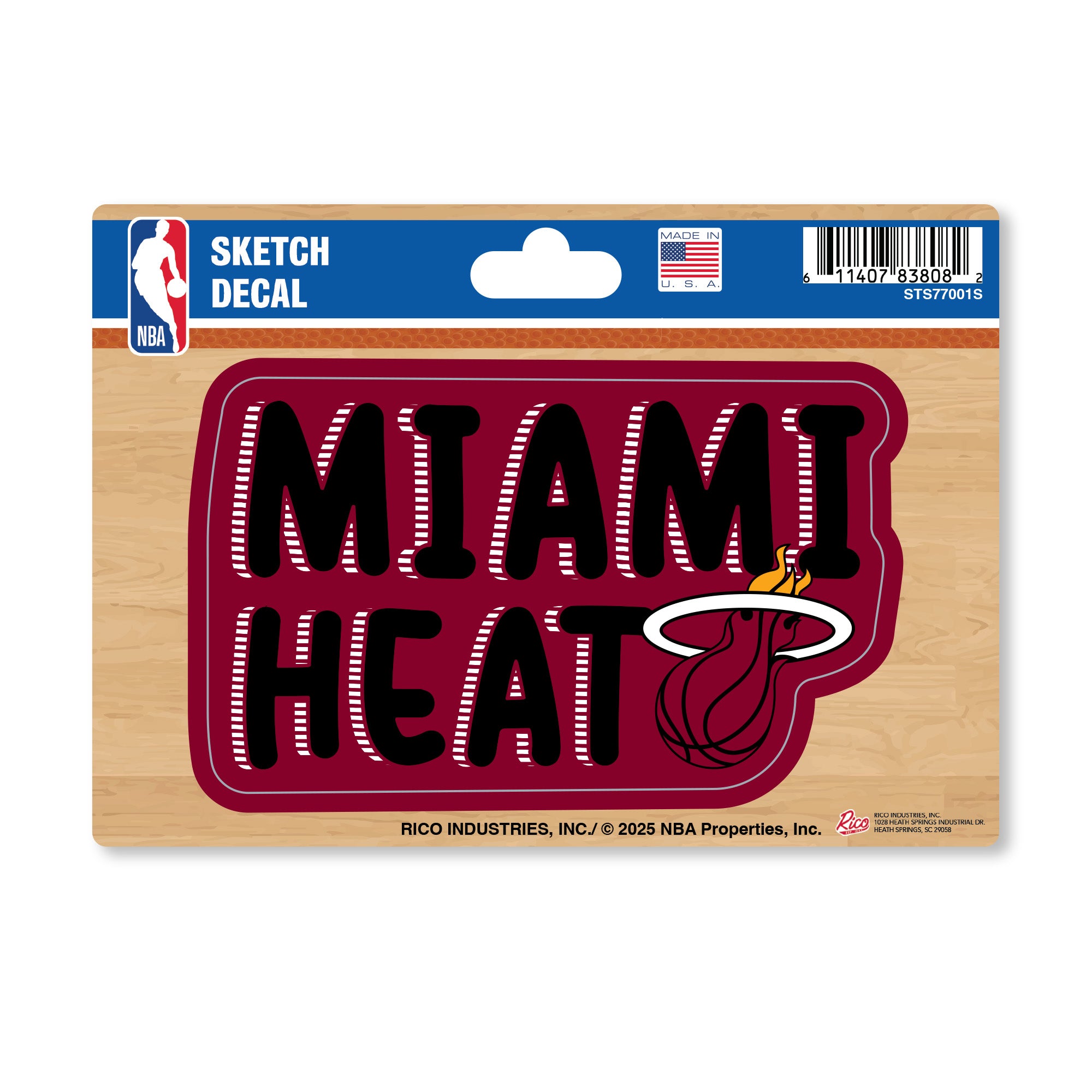 Miami Heat 4 X 6" Sketch Decal