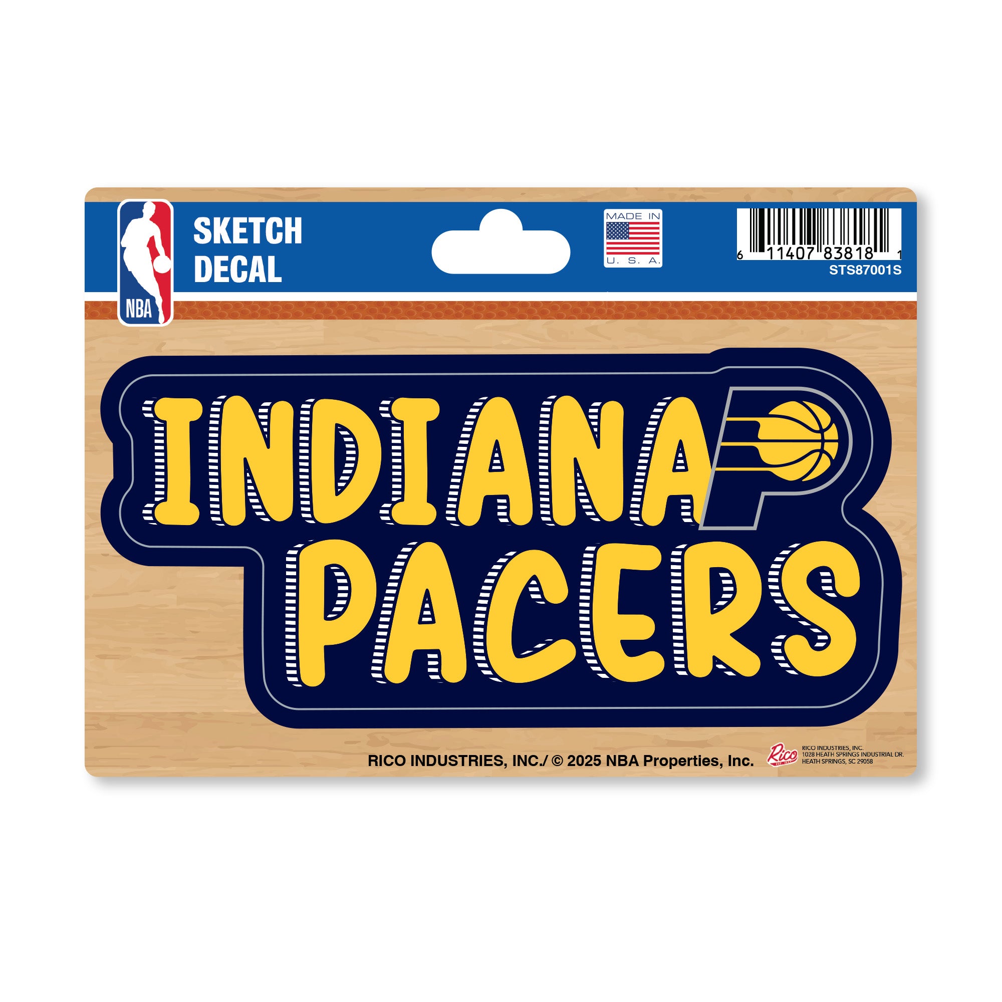 Indiana Pacers 4 X 6" Sketch Decal