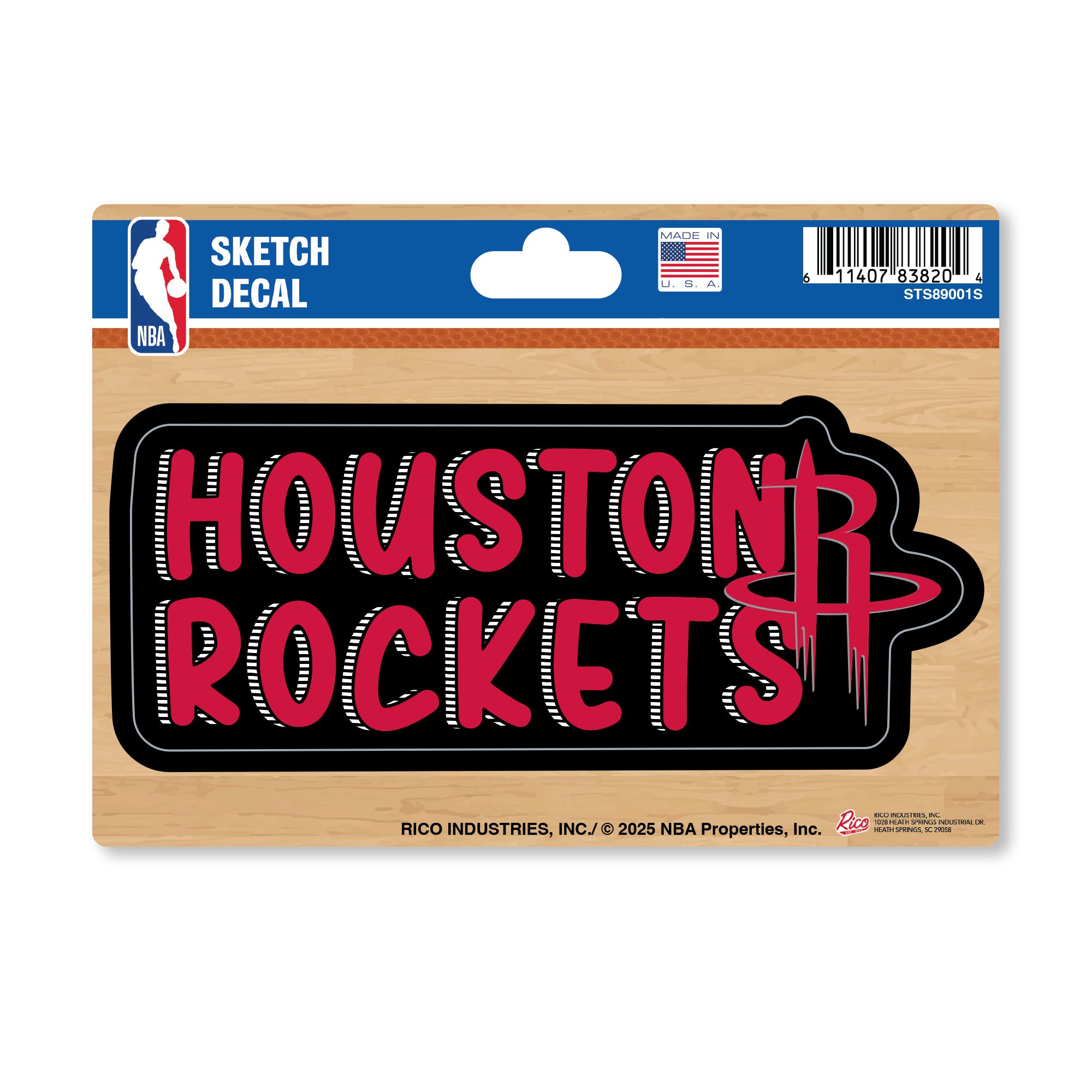 Houston Rockets 4 X 6" Sketch Decal