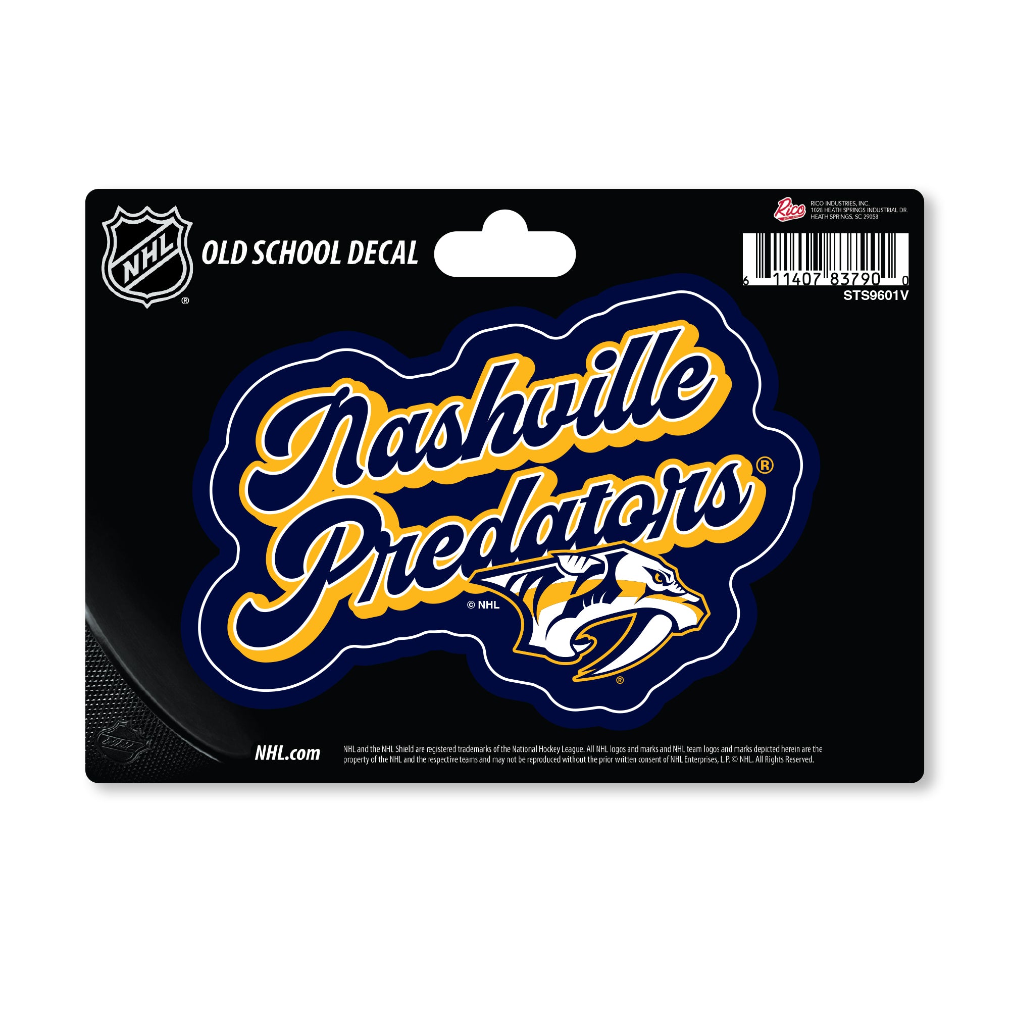 Nashville Predators 4 X 6" Vintage Decal