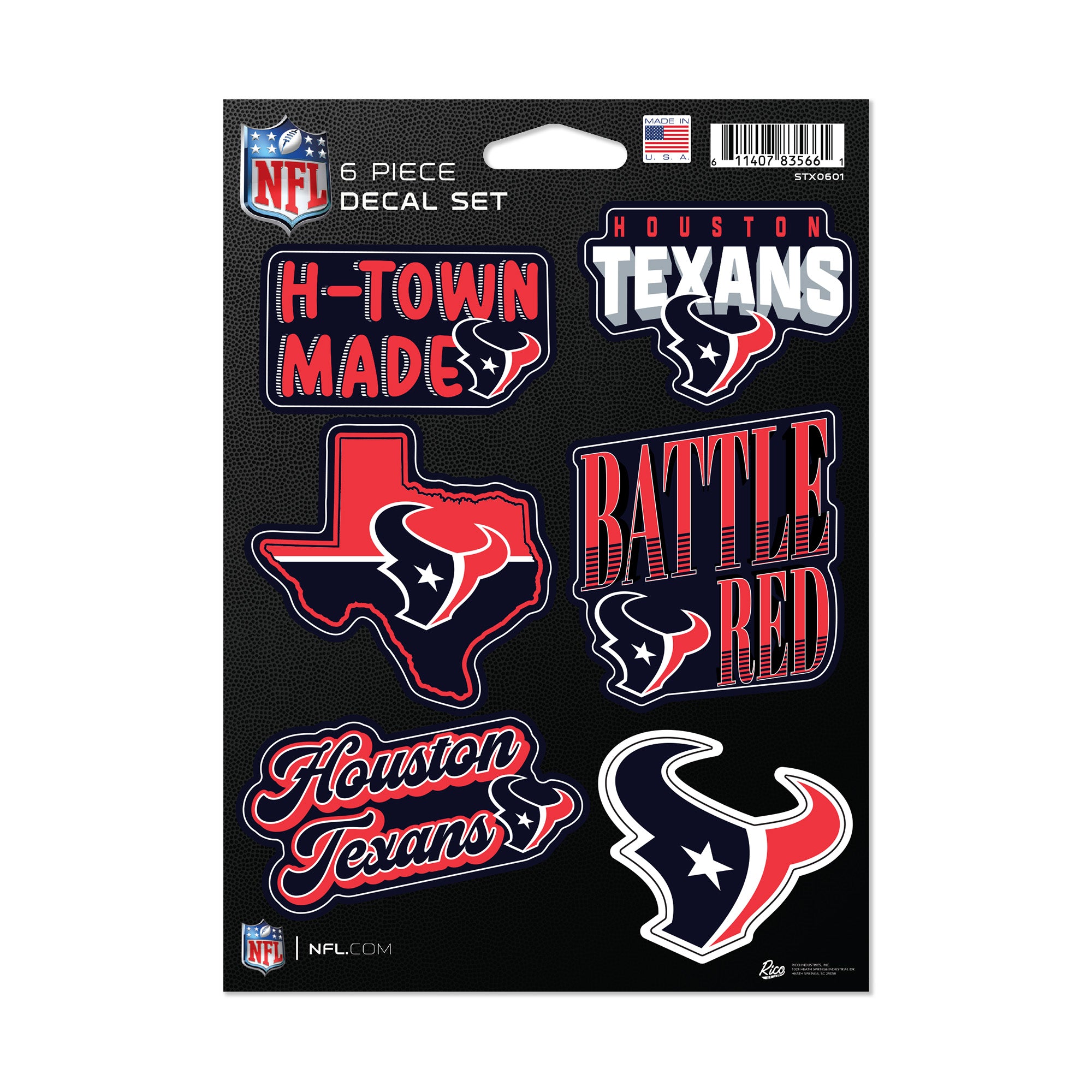 Houston Texans 6-Piece Decal Set