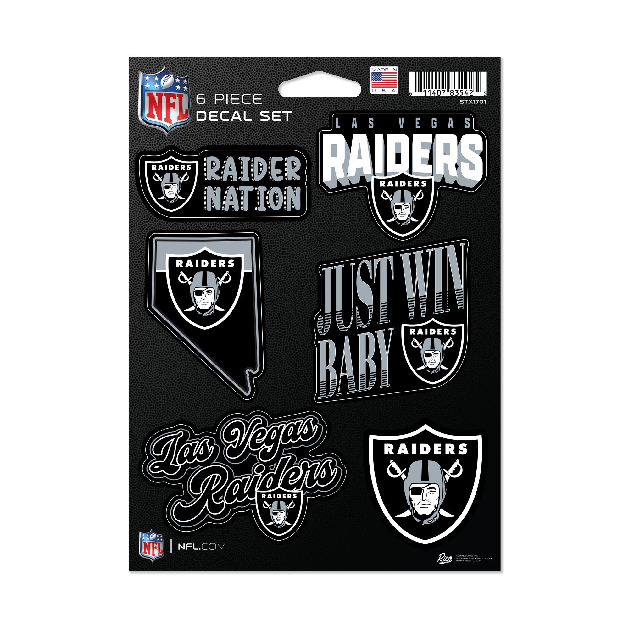 Las Vegas Raiders 6-Piece Decal Set