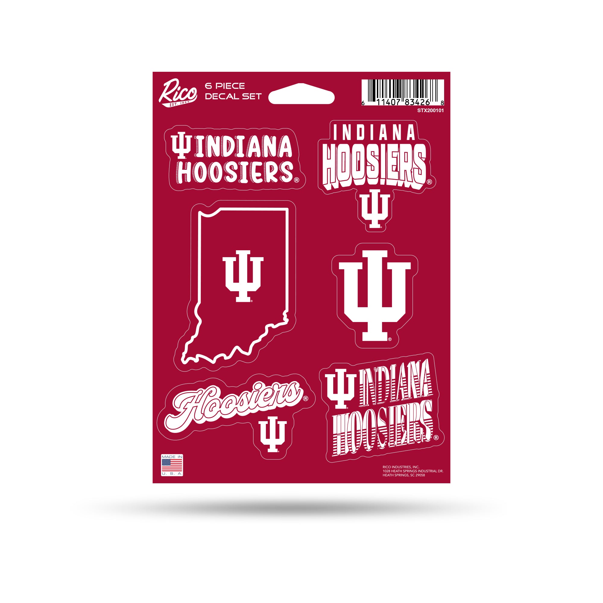 Indiana Hoosiers 6-Piece Decal Set