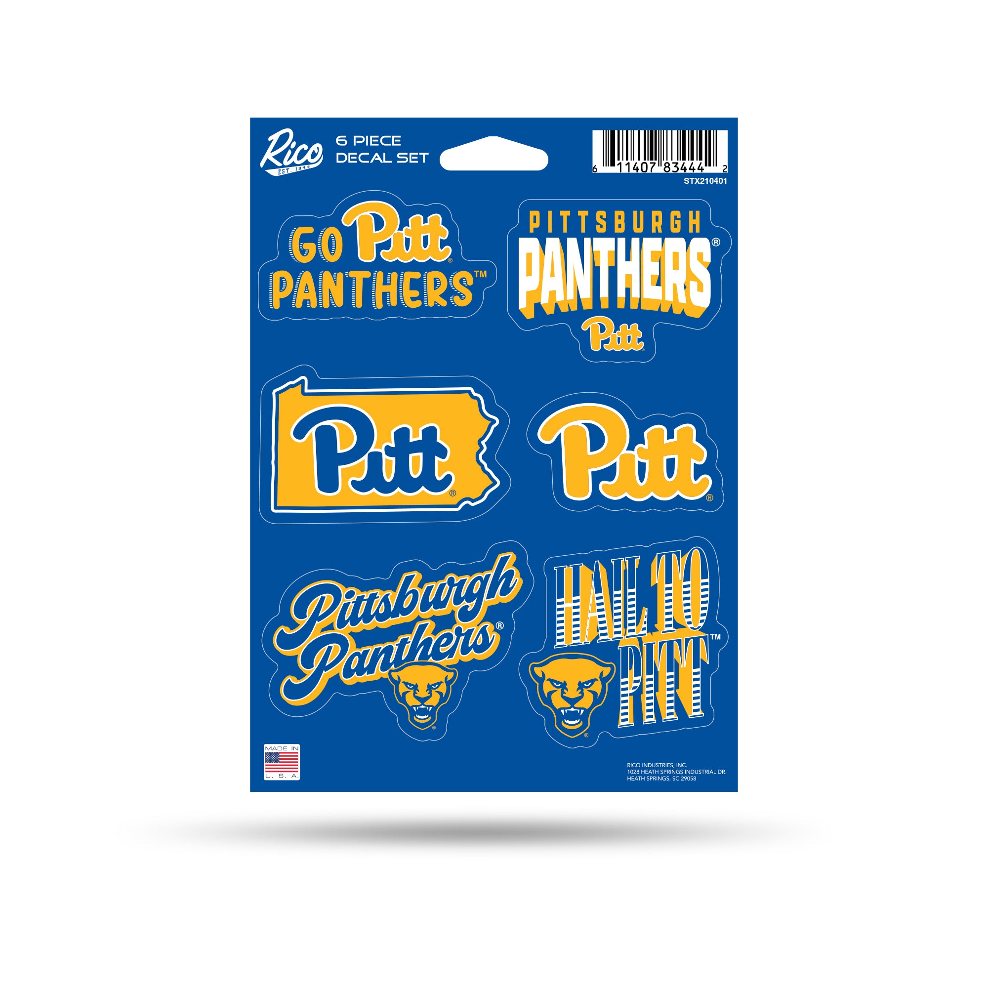 Pitt Panthers 6-Piece Decal Set