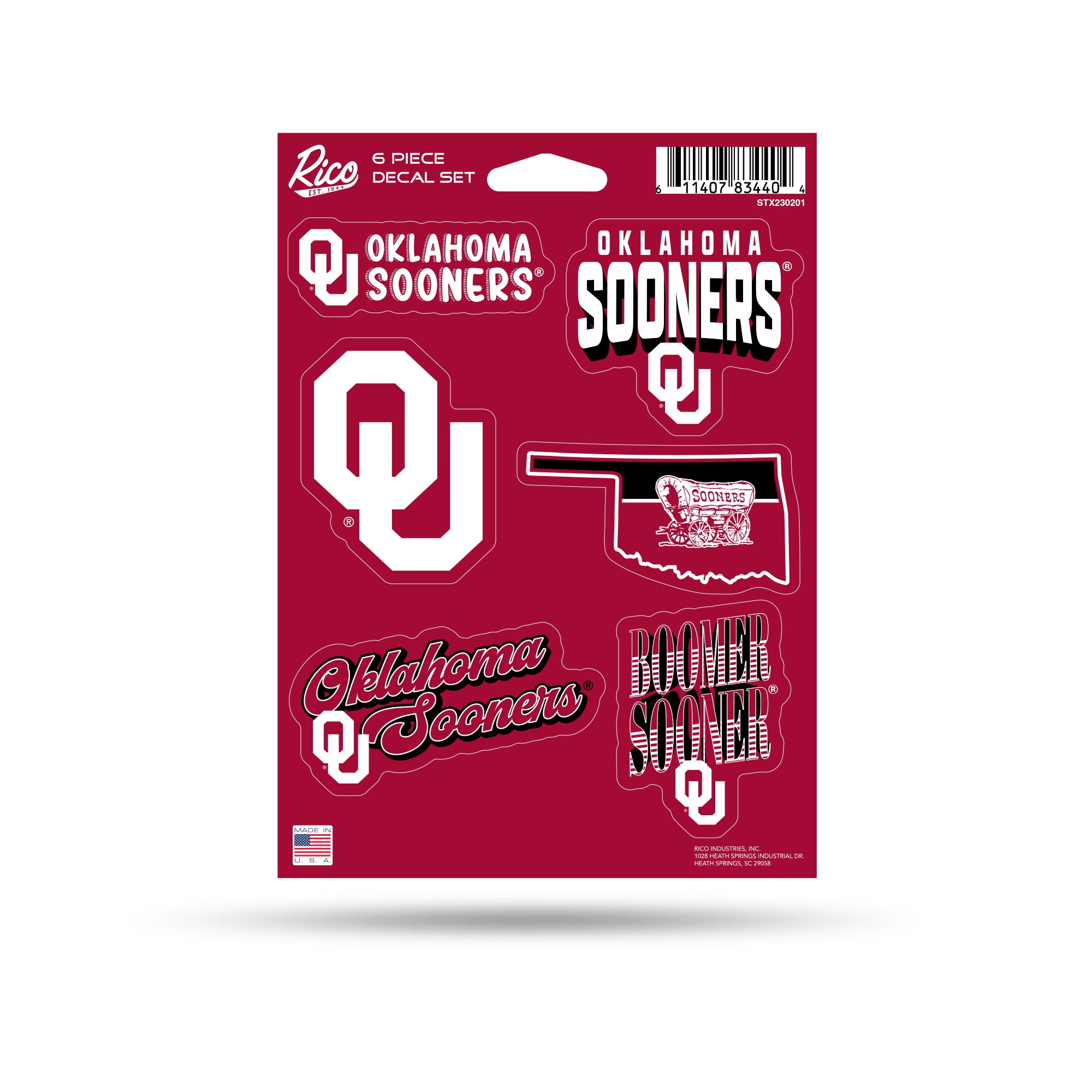 Oklahoma Sooners 6-Piece Decal Set