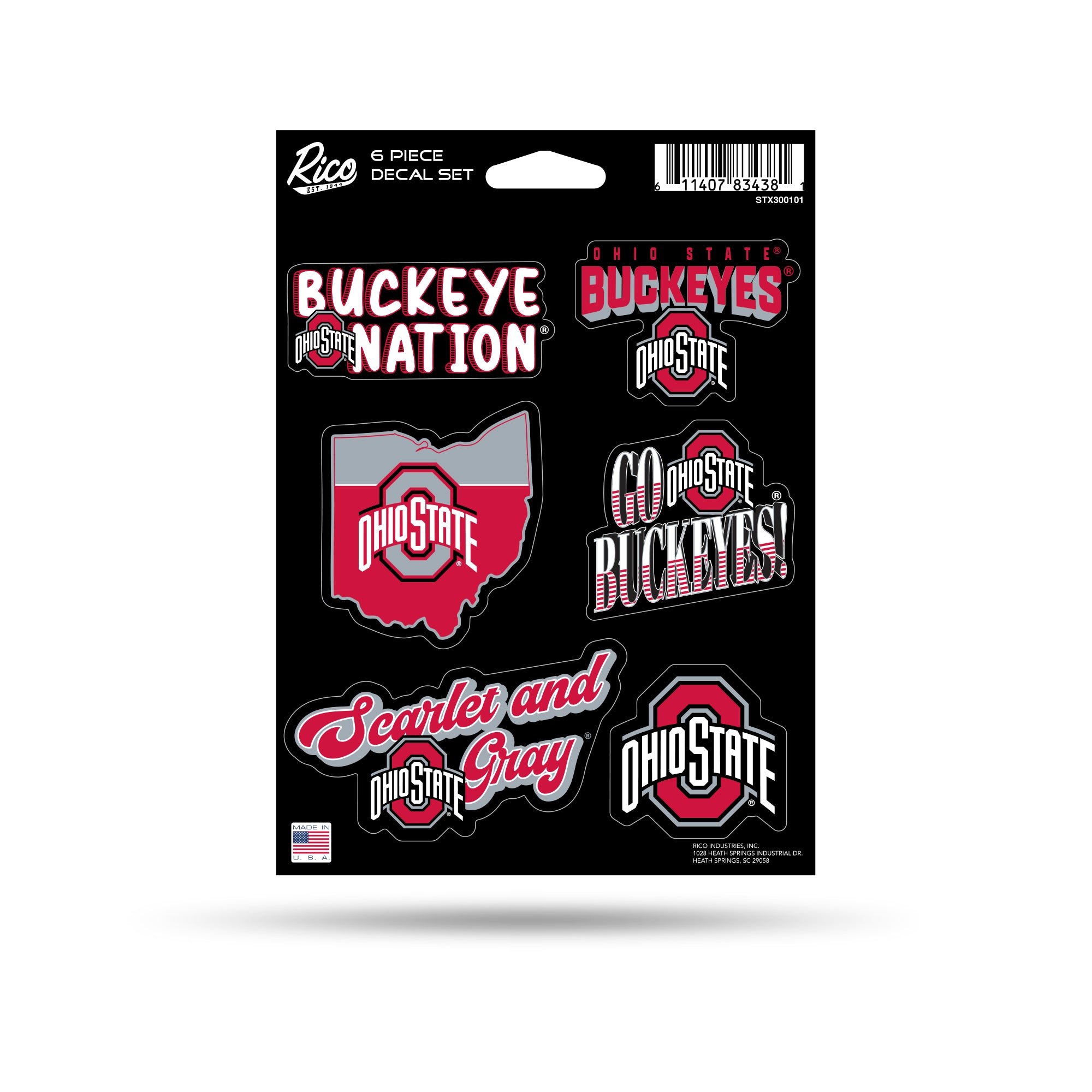 Ohio State Buckeyes 6-Piece Decal Set