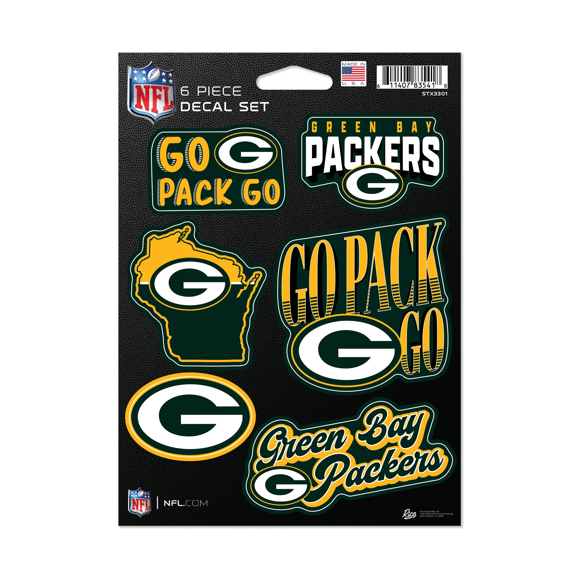 Green Bay Packers 6-Piece Decal Set