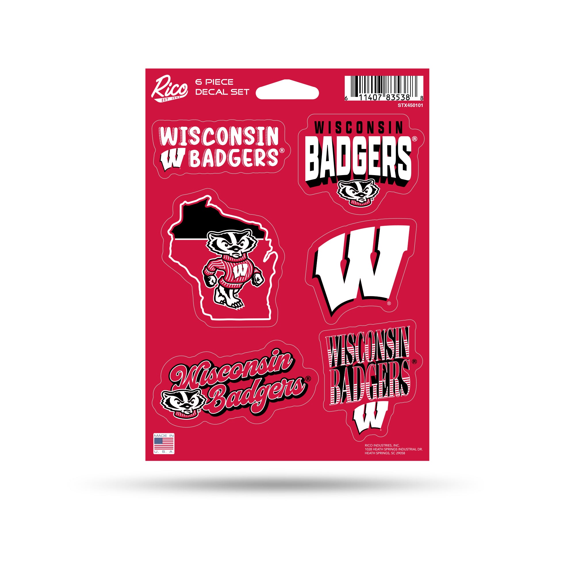 Wisconsin Badgers 6-Piece Decal Set