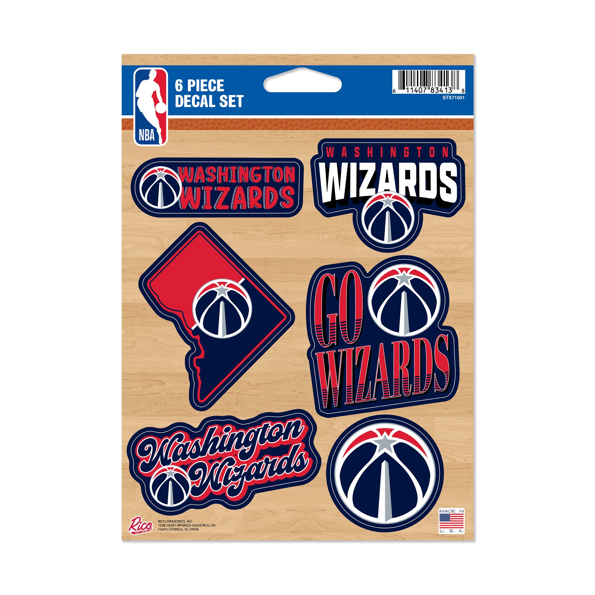 Washington Wizards 6-Piece Decal Set