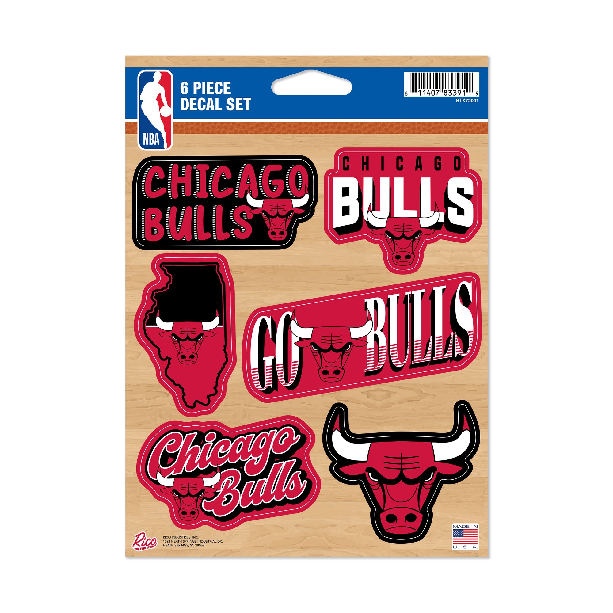 Chicago Bulls 6-Piece Decal Set