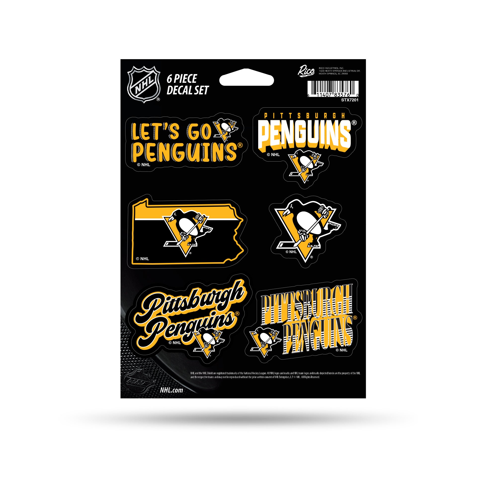 Pittsburgh Penguins 6-Piece Decal Set