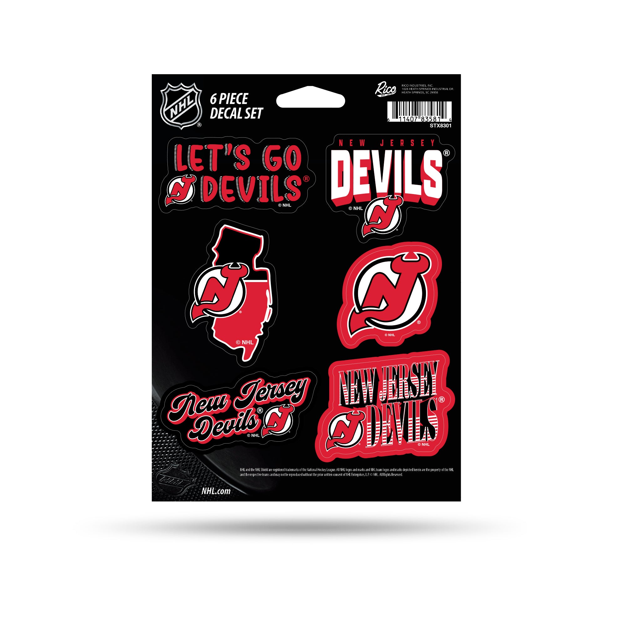 New Jersey Devils 6-Piece Decal Set