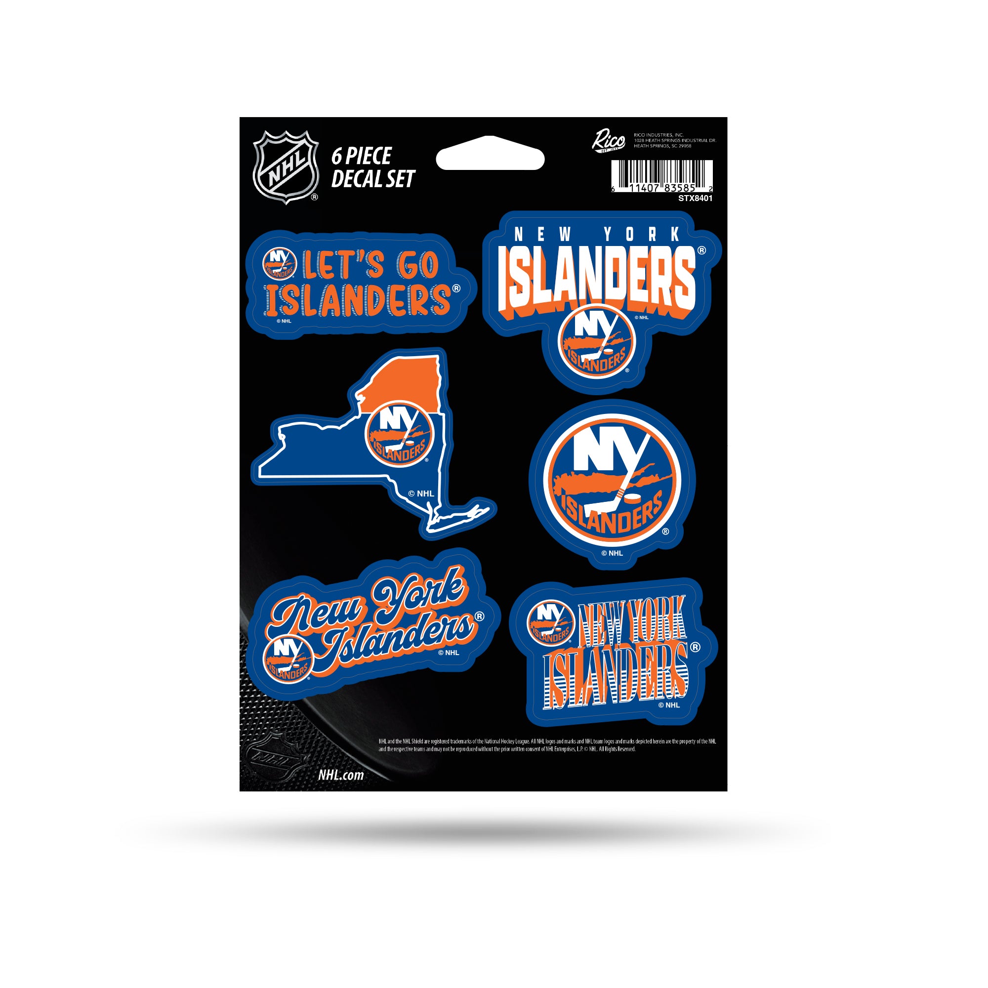 New York Islanders 6-Piece Decal Set