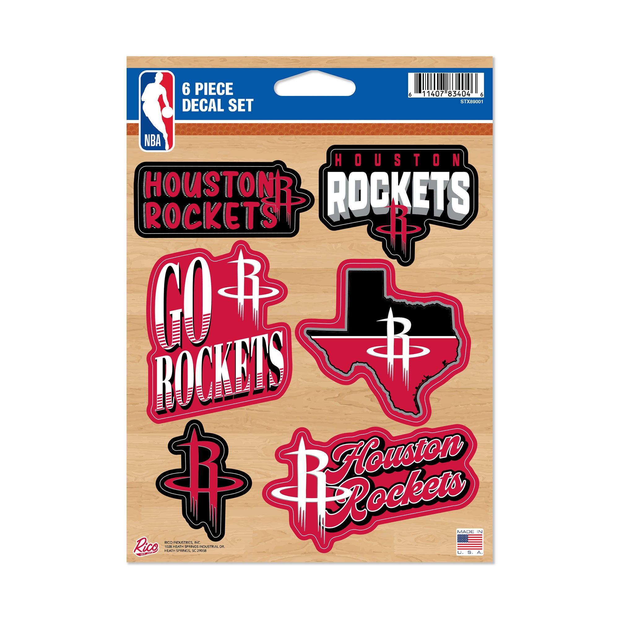 Houston Rockets 6-Piece Decal Set