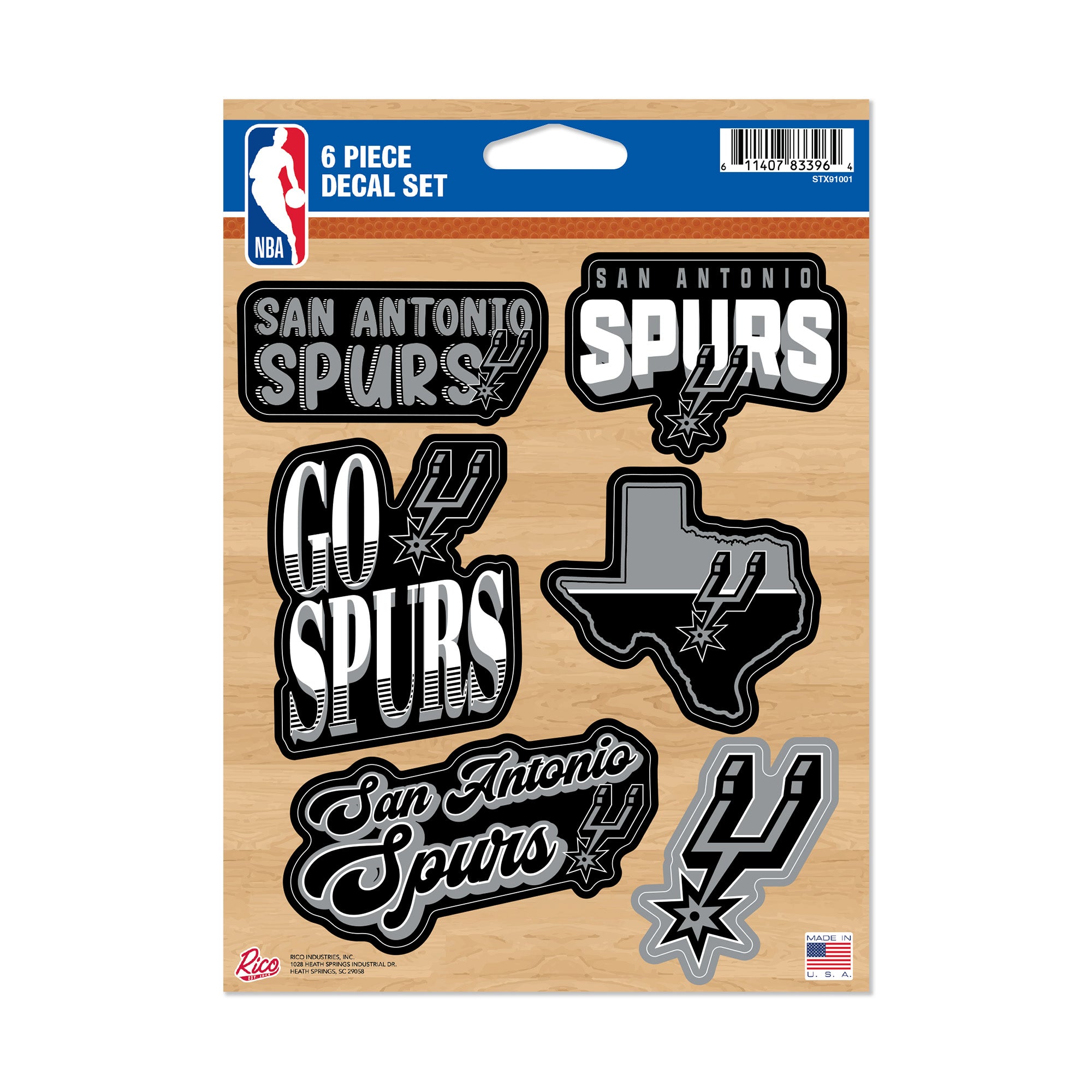 San Antonio Spurs 6-Piece Decal Set
