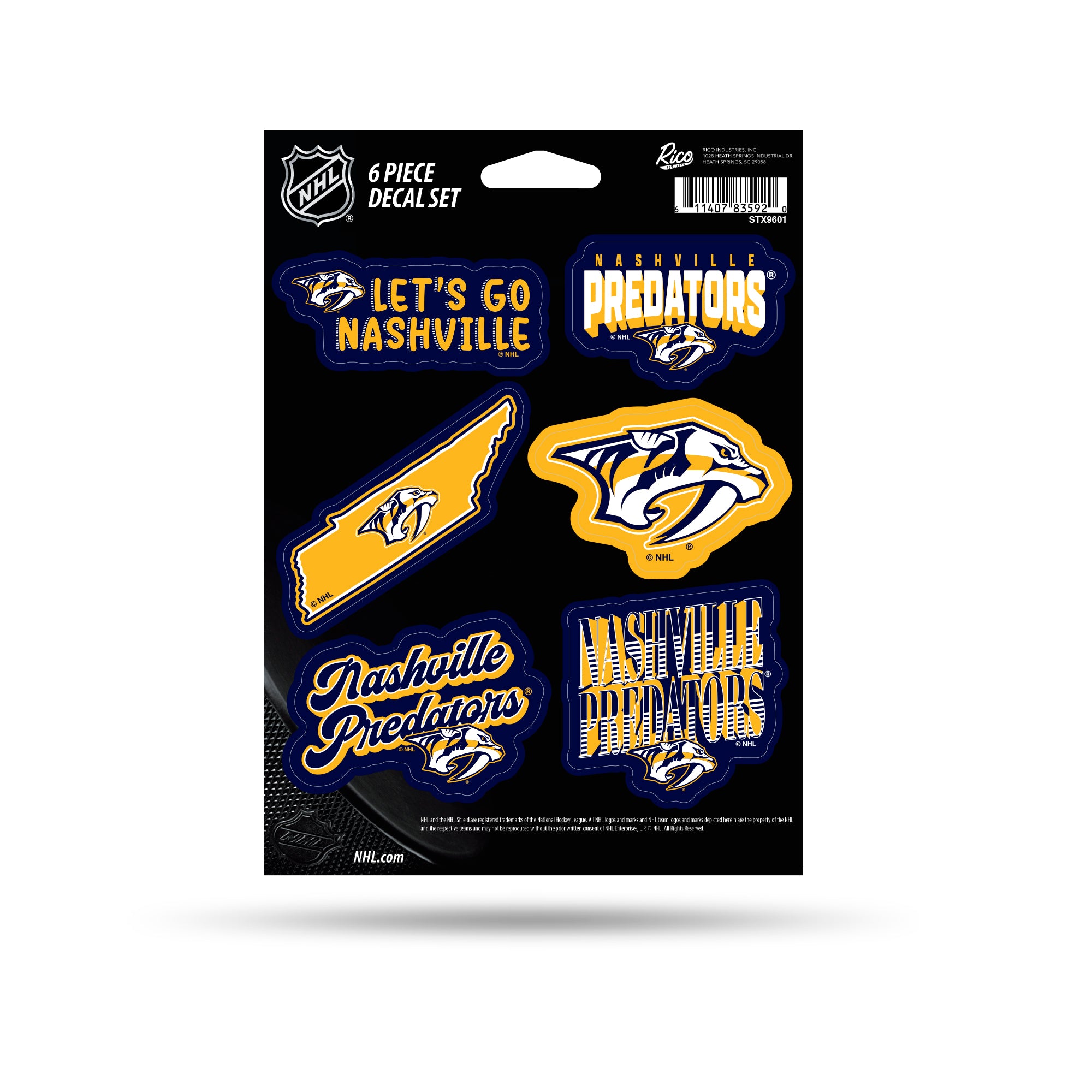 Nashville Predators 6-Piece Decal Set