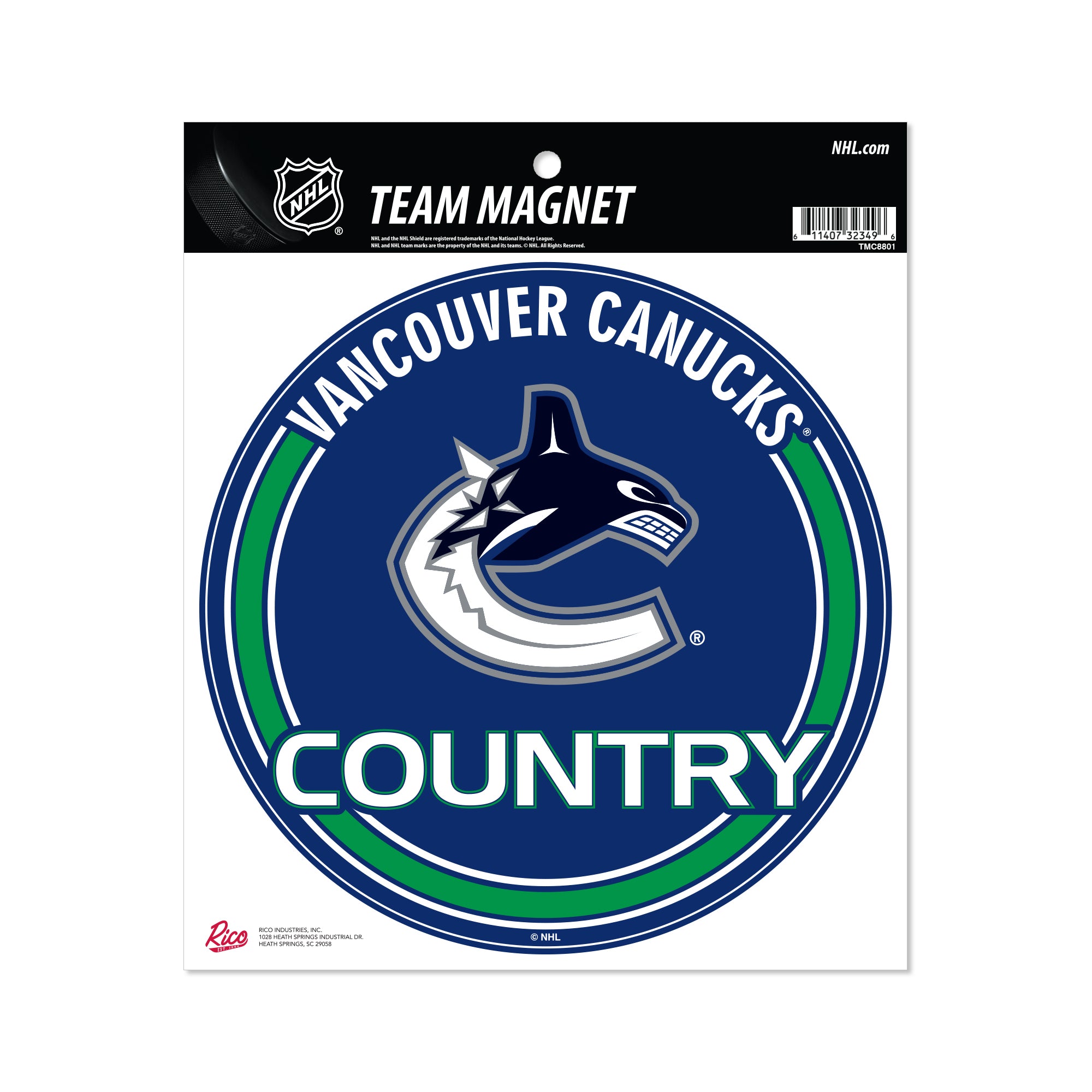 Canucks 8" Team Magnet Circle