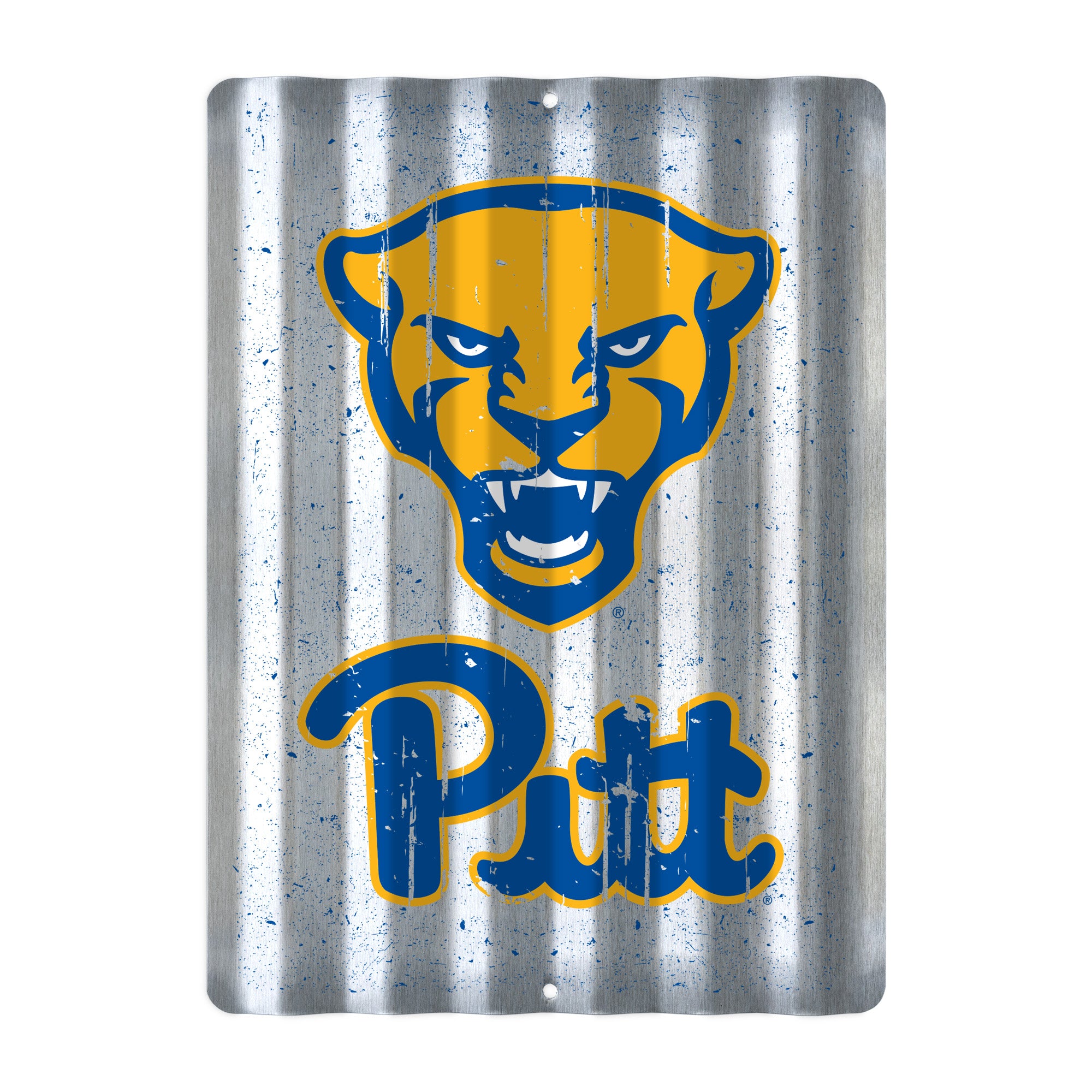 Pitt Panthers Tin Metal Roof Sign (12"x16")