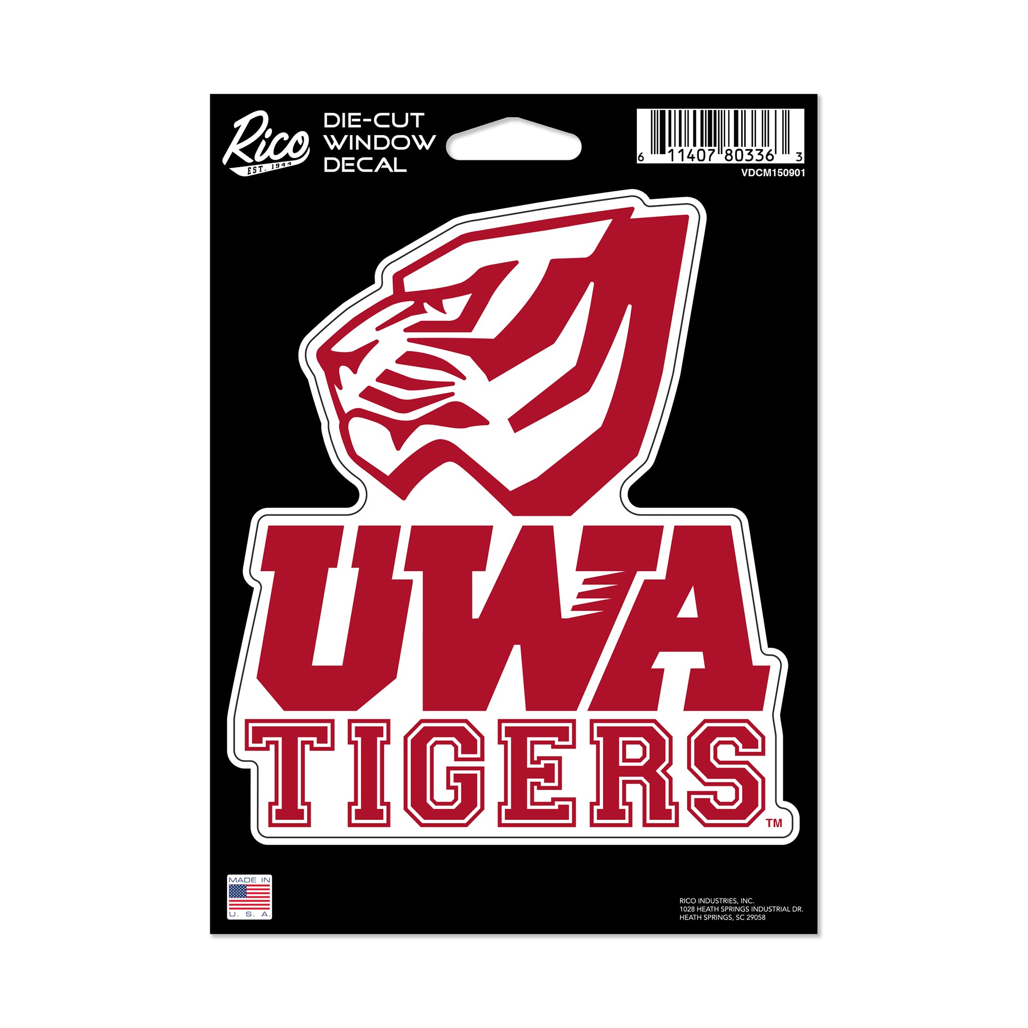 West Alabama Tigers Medium Die Cut Decal