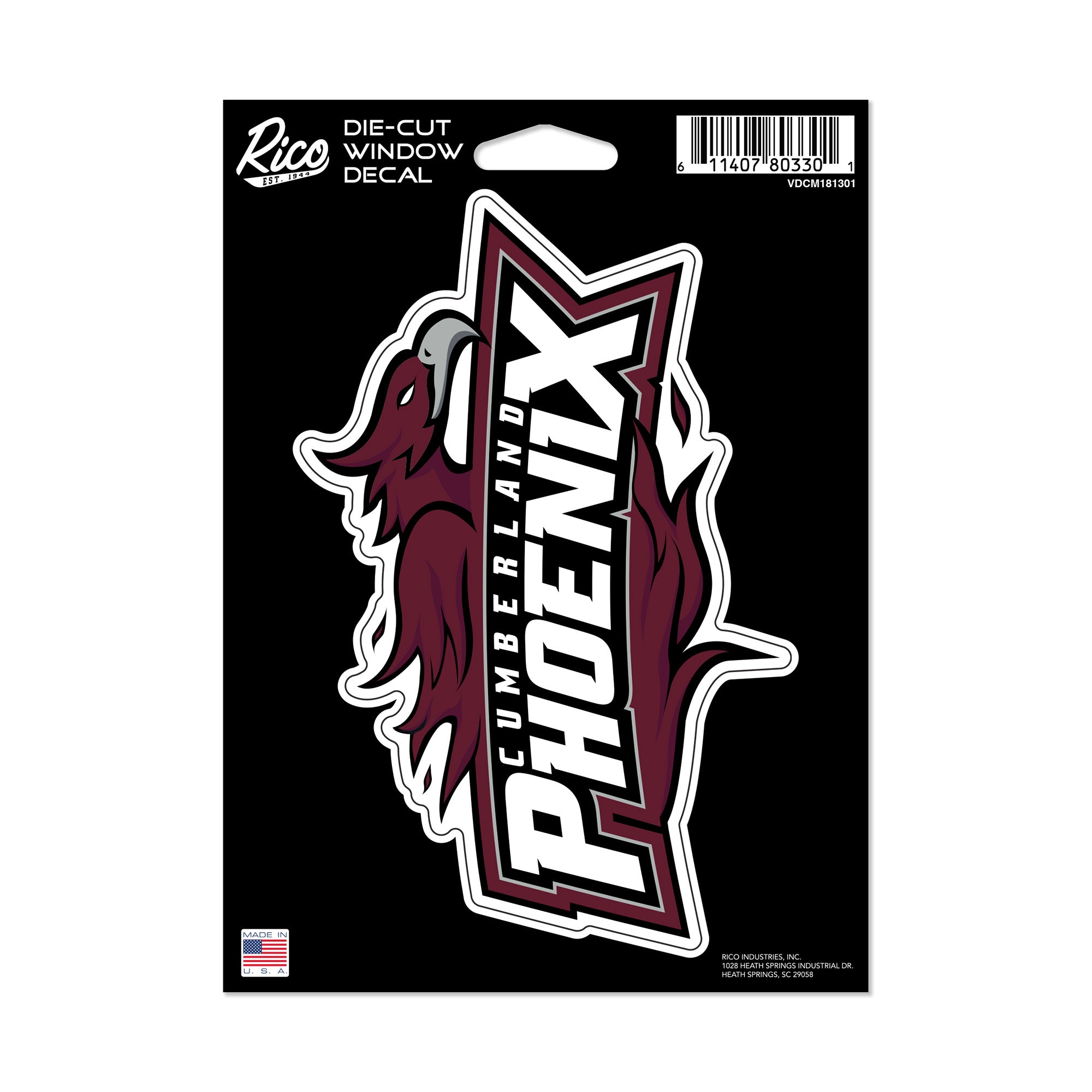 Cumberland University Phoenix Medium Die Cut Decal