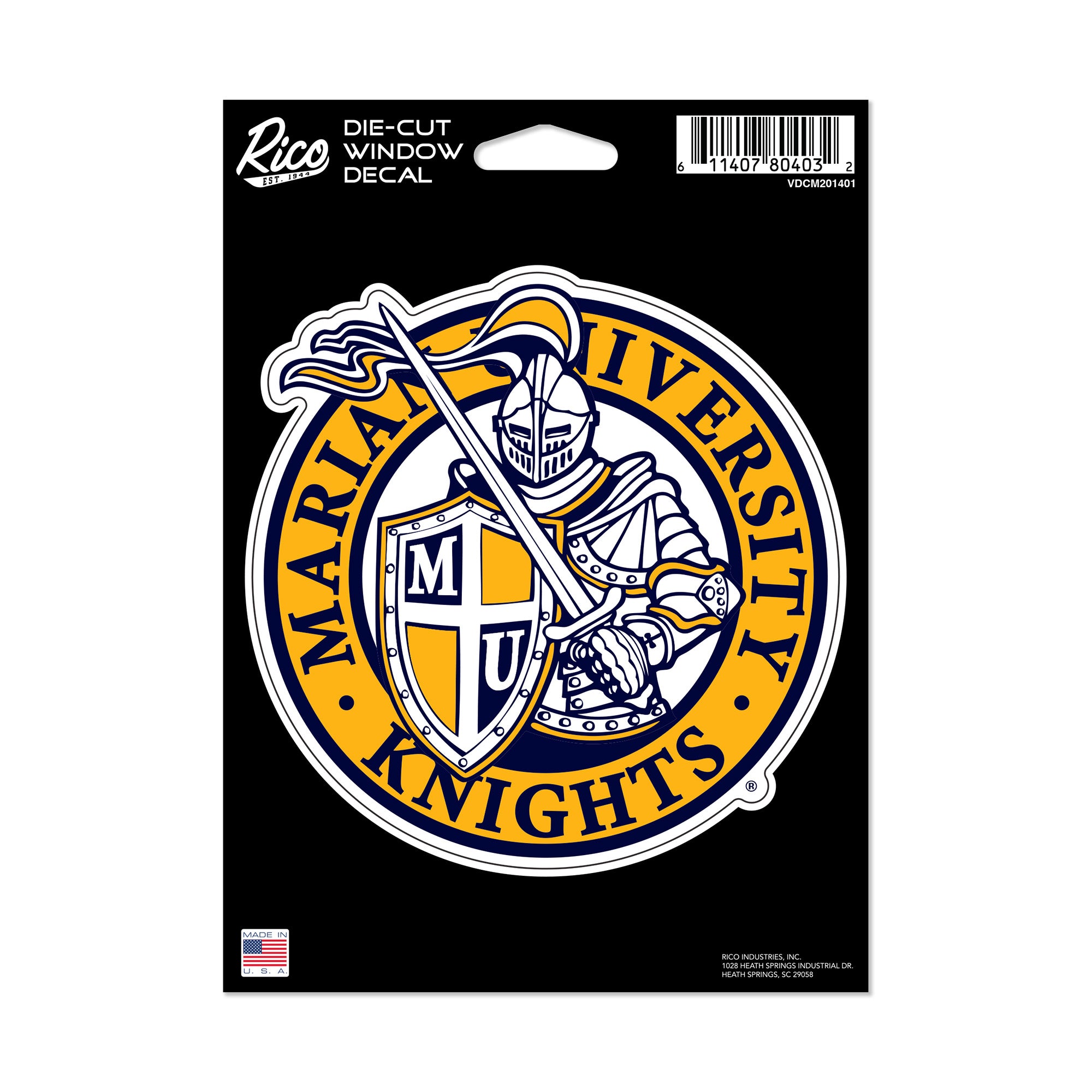 Marian Knights Medium Die Cut Decal