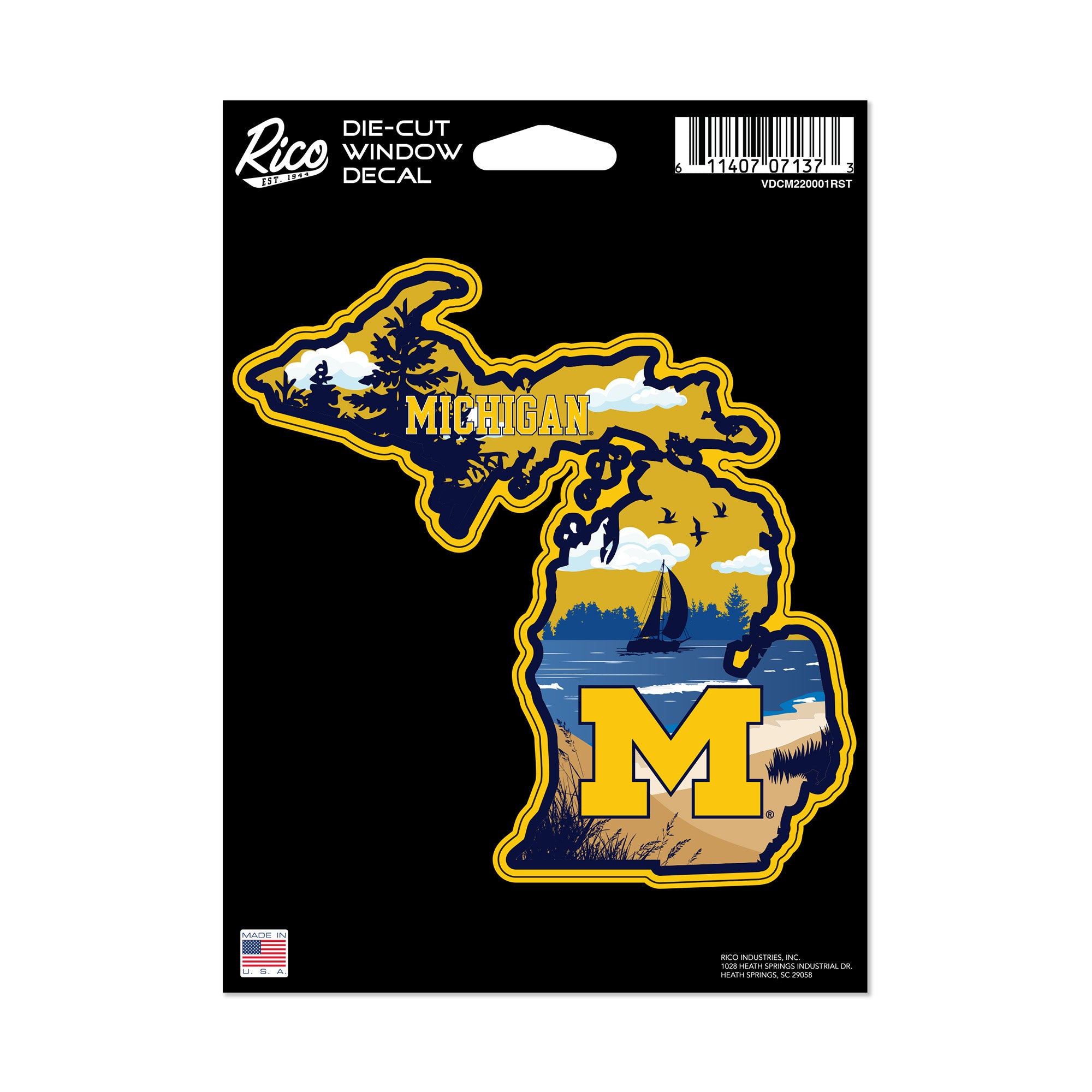 Michigan Wolverines Resort Design Medium Die Cut Decal