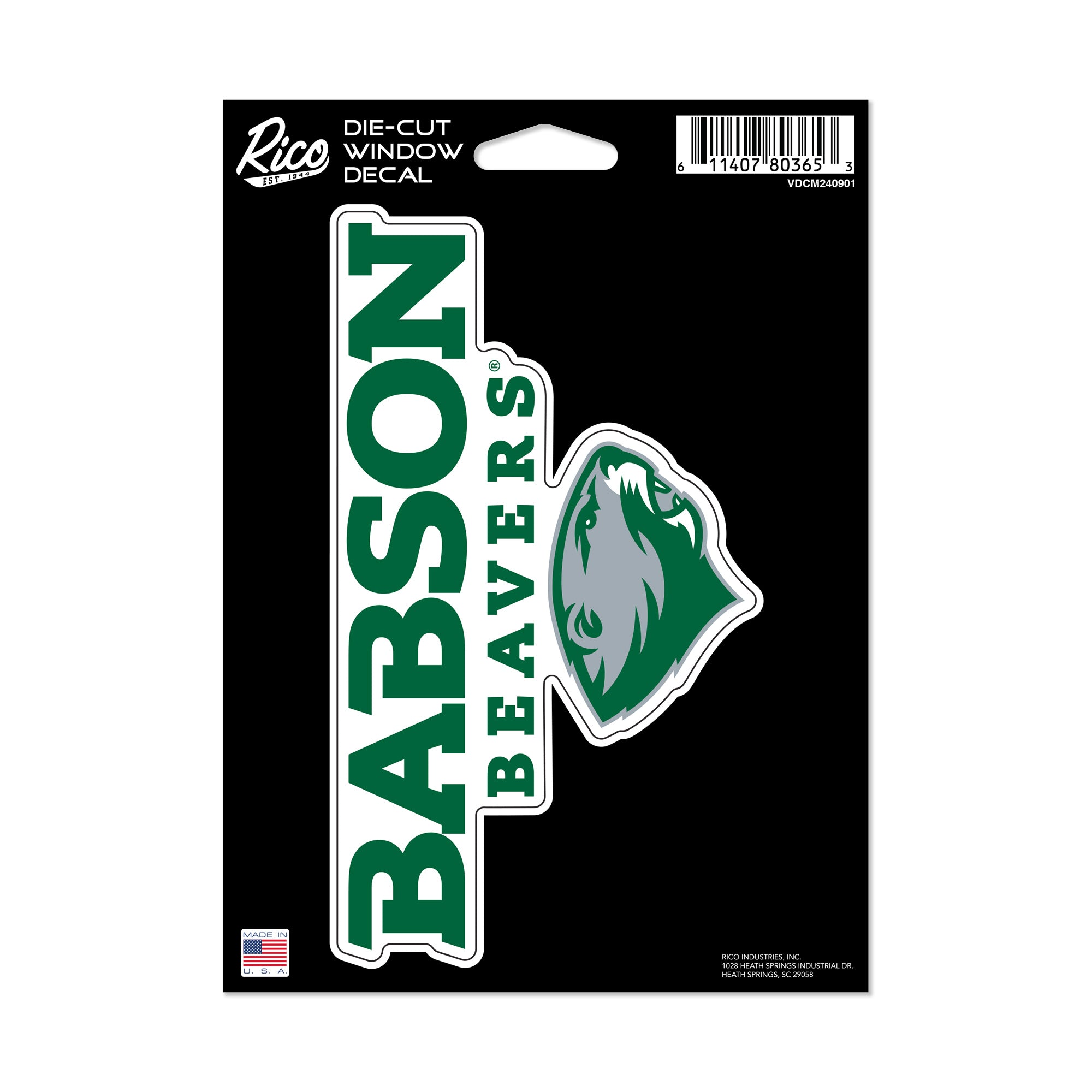 Babson Beavers Medium Die Cut Decal