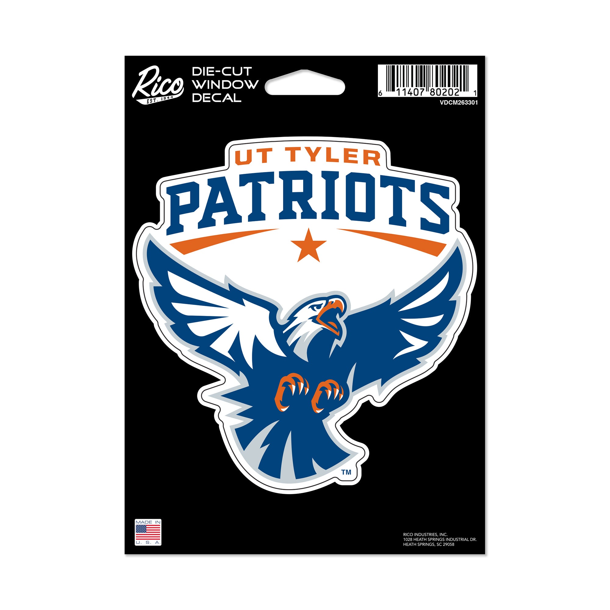 Texas-Tyler Patriots Medium Die Cut Decal