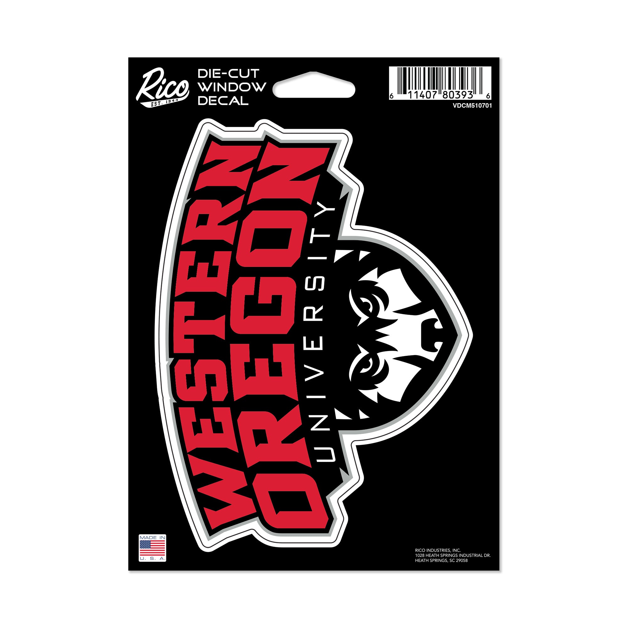 Western Oregon Wolves Medium Die Cut Decal