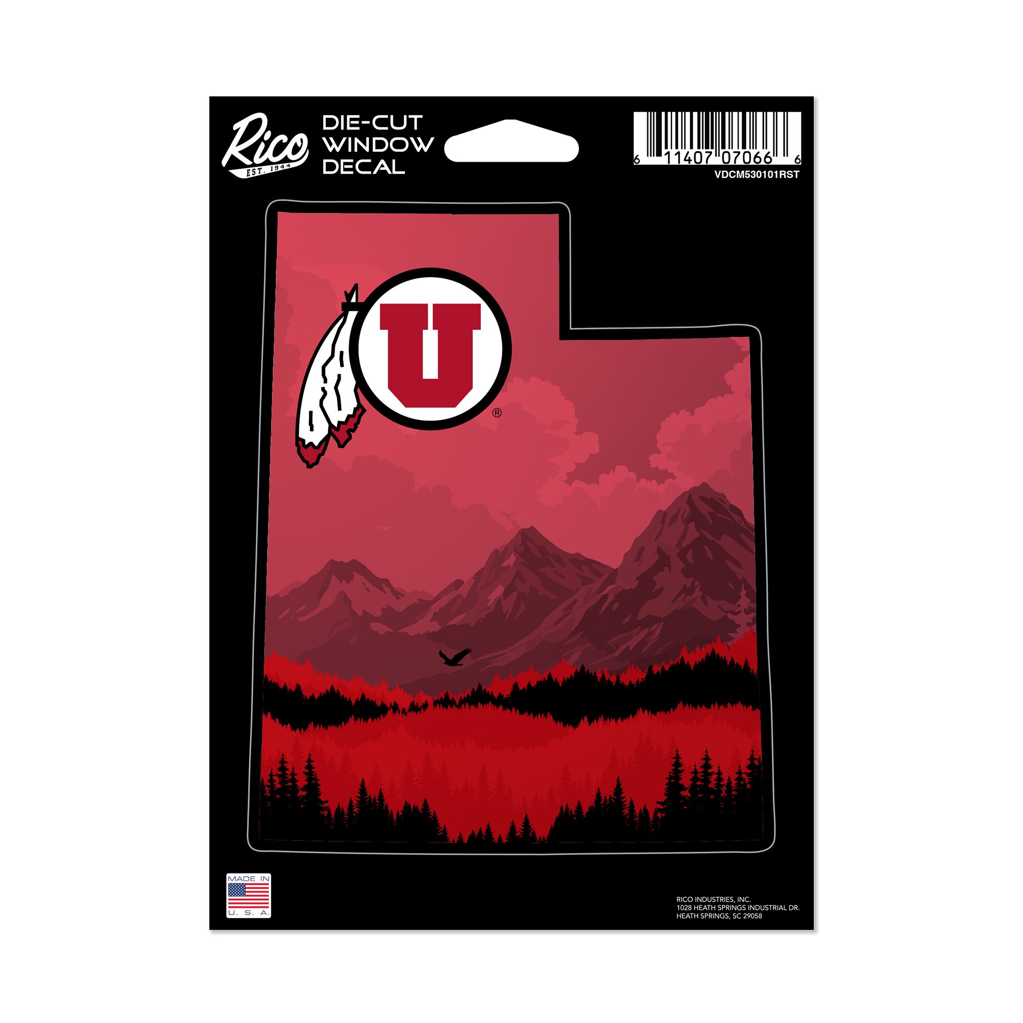 Utah Utes Resort Design Medium Die Cut Decal