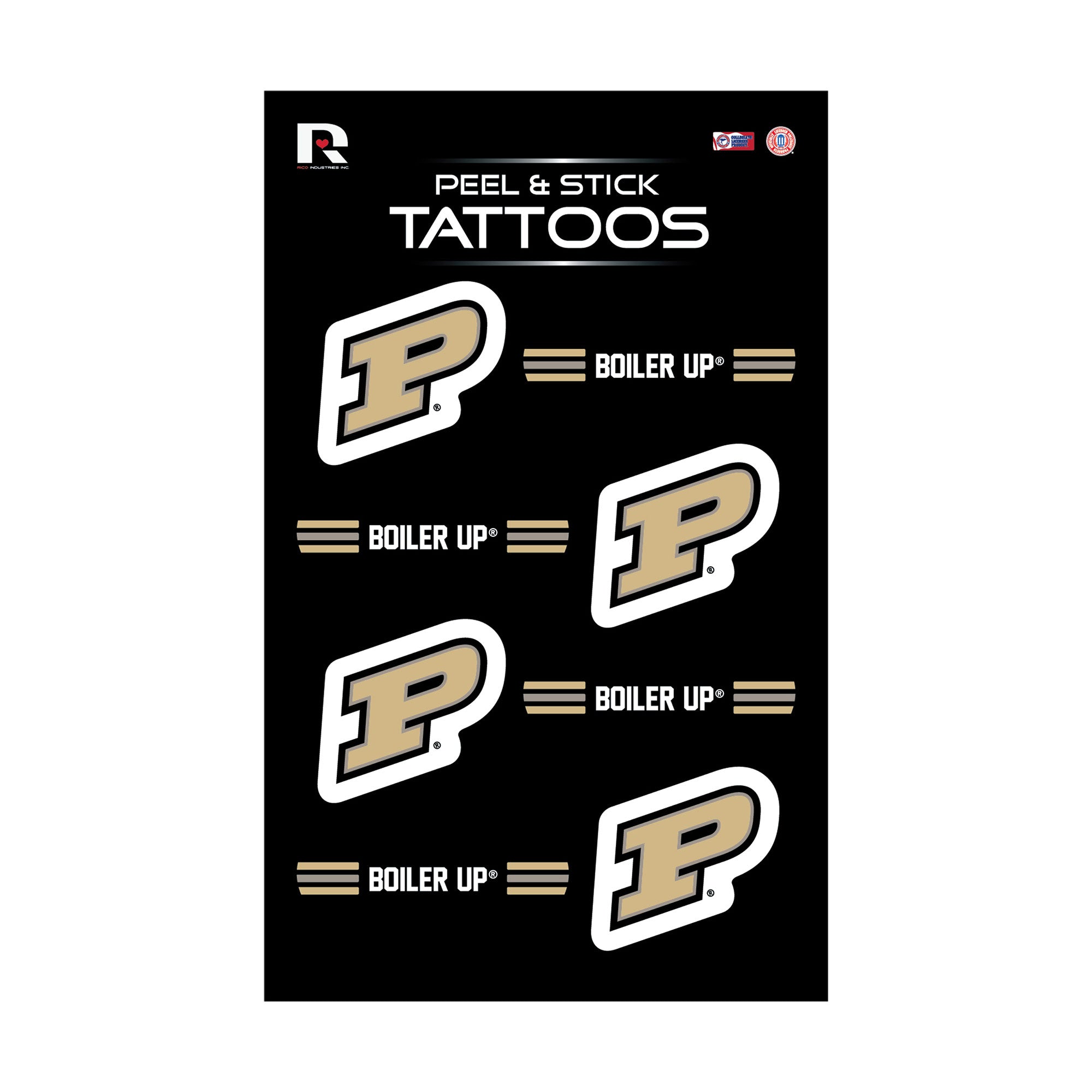 Purdue Vertical Tattoo (3"X5")