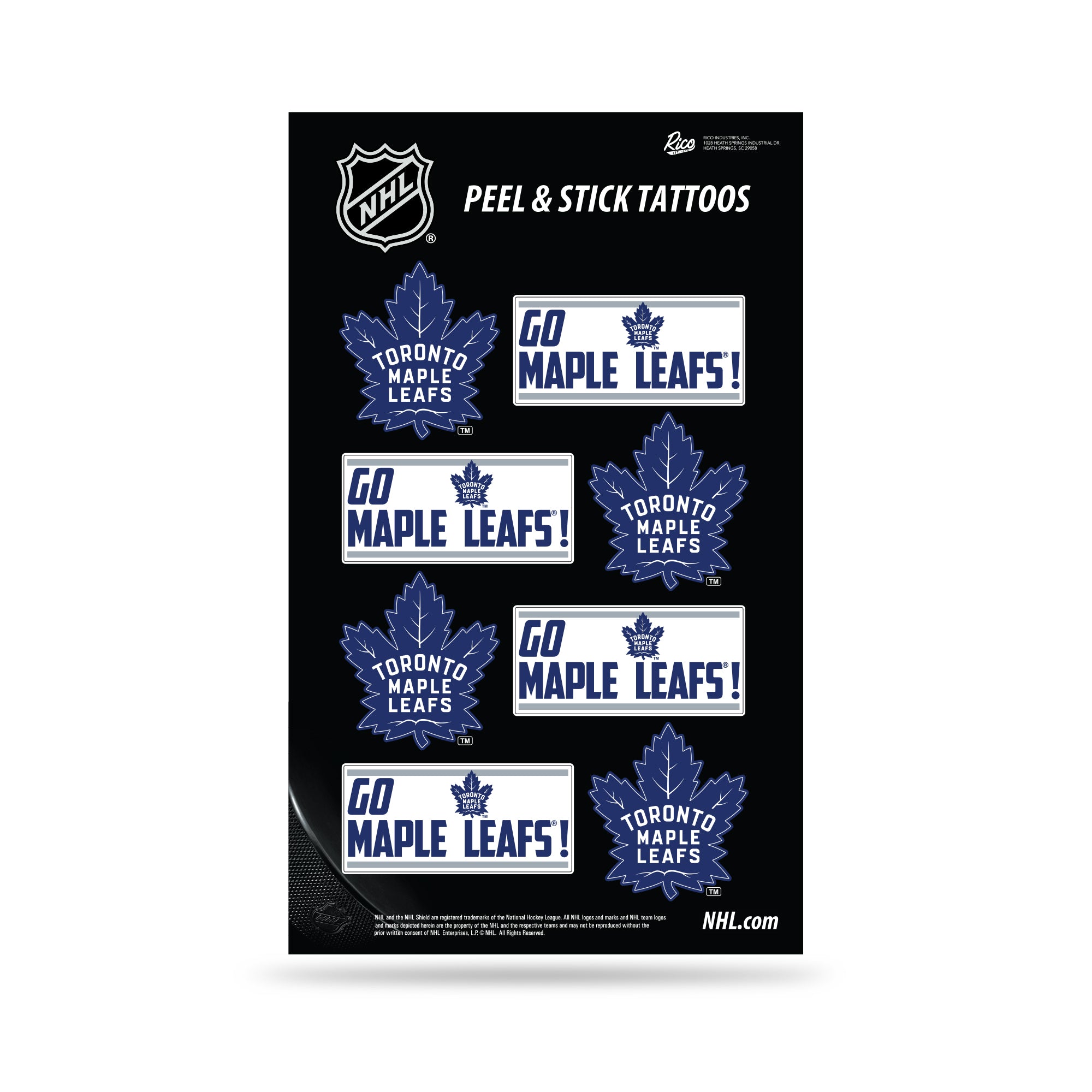 NHL Toronto Maple Leafs Peel & Stick Temporary Tattoos - Eye Black - G
