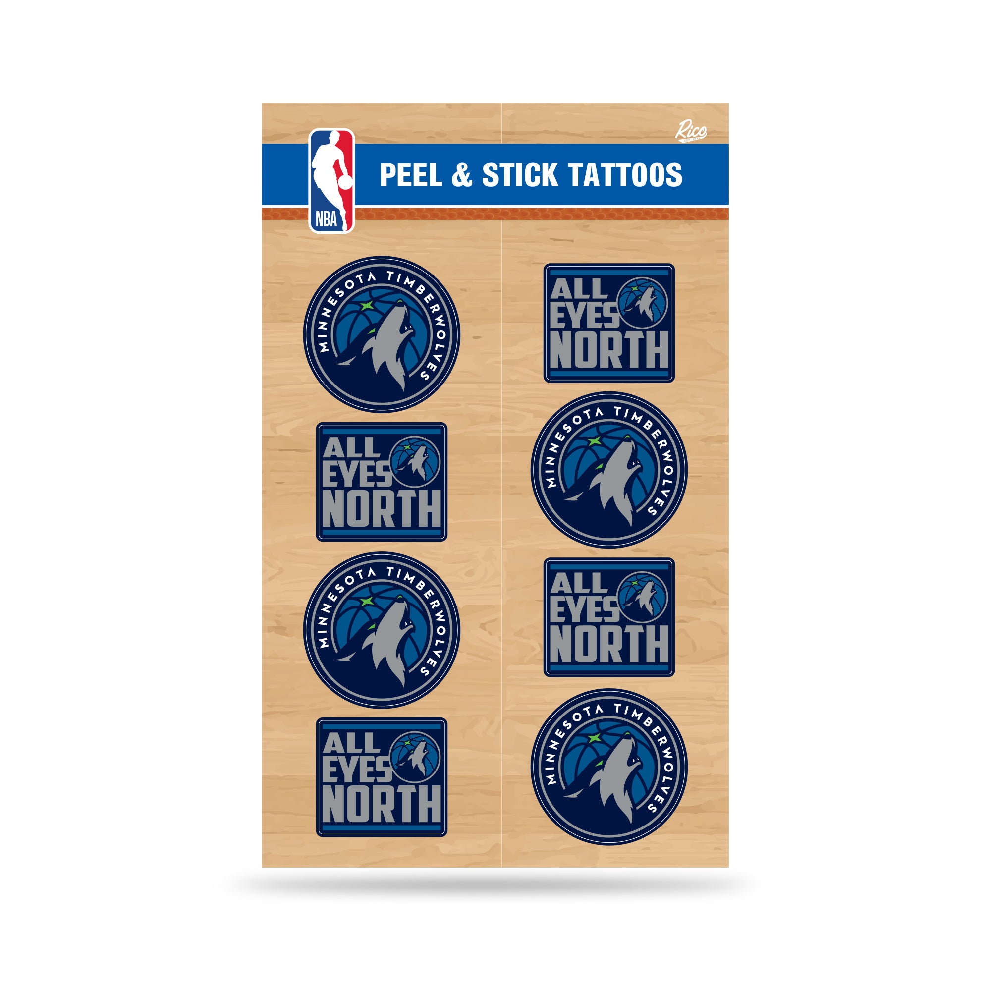 NBA Minnesota Timberwolves Peel & Stick Temporary Tattoos - Eye Black